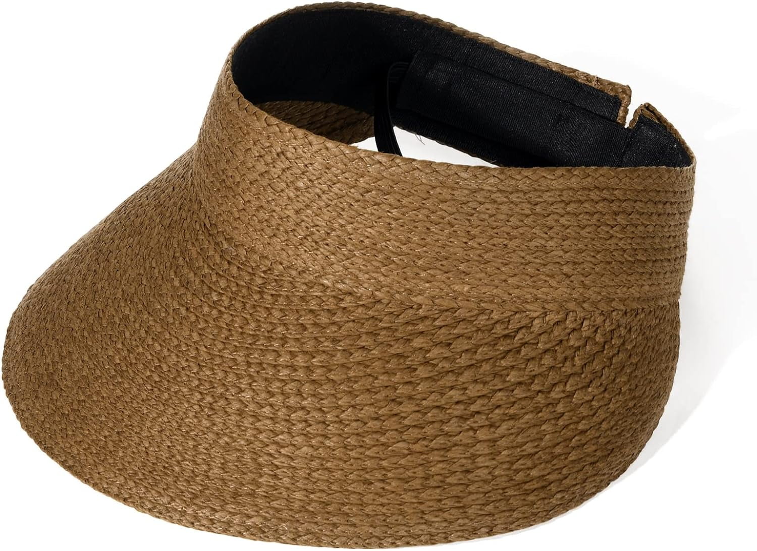 Sun Visor Hats for Women Wide Brim Straw Visors Womens Foldable Beach ...