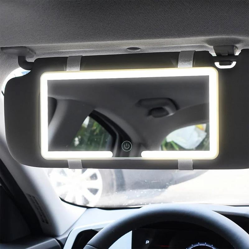 Sun Visor Makeup Mirror with Light, LED Touch Screen Adjustable ...