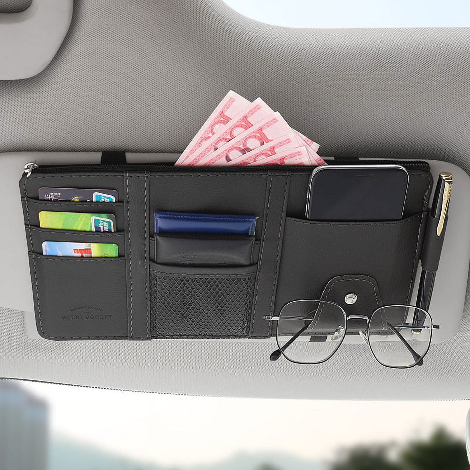 Sun Visor Organizer | Multi-Function in-car Glasses Clip | Registration ...
