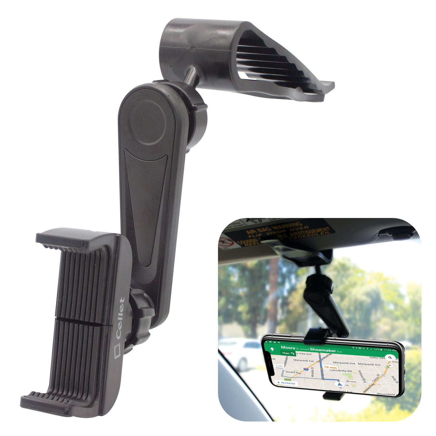 Sun Visor Phone Mount, Sun Visor Clip Phone Mount Holder with 360 ...
