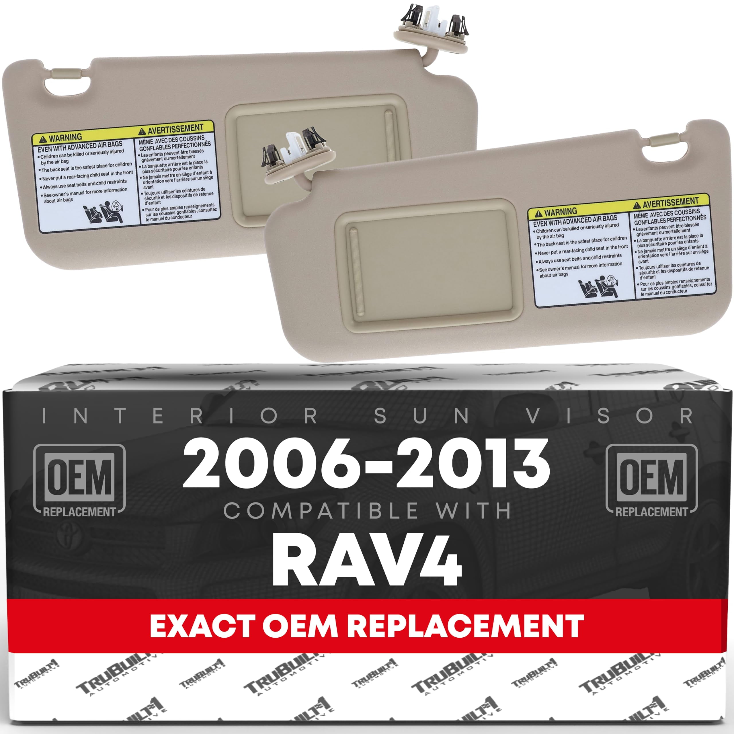 Sun Visor Replacement Set, Left and Right - Compatible with 2010-12 ...