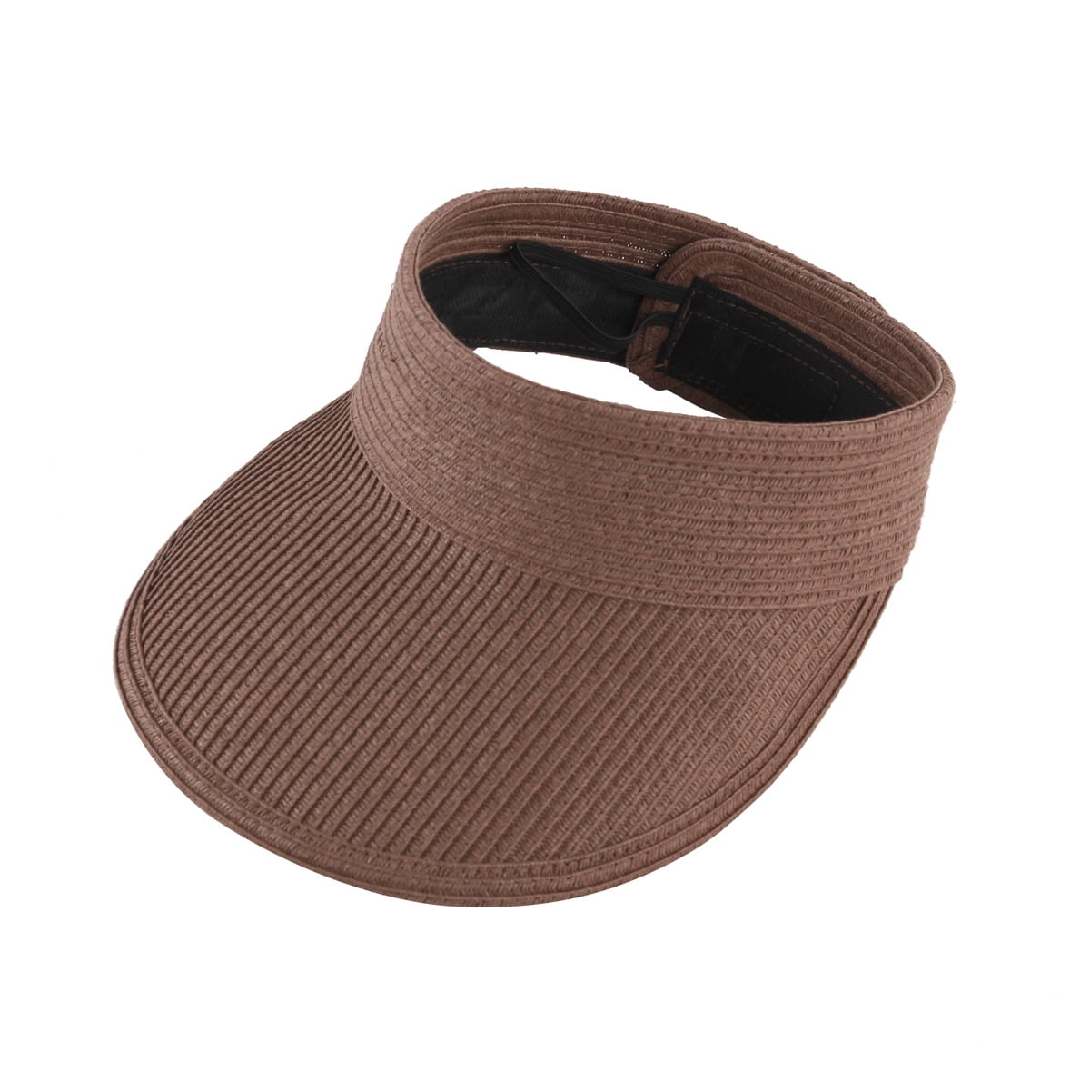 Sun Visor for Women Roll Up Ponytail Hat Packable Beach Straw Visor Sun ...