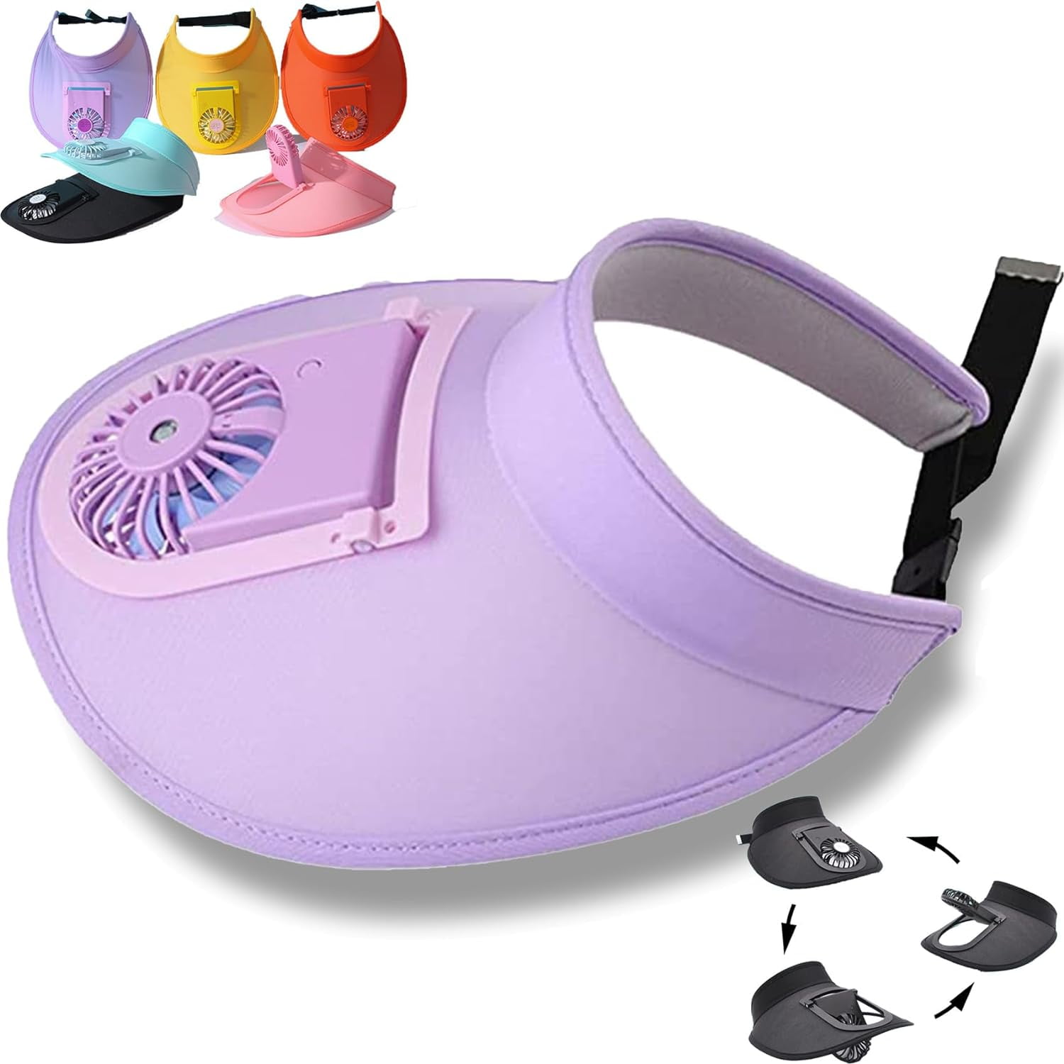 Sun Visor with Fan, Sun Visor Hat with Fan, Visor Fan, 3 Gear Wind ...