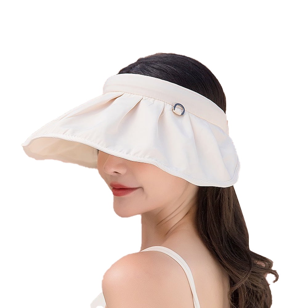 Sun Visors Foldable Sun Hats for Women with Wide Brim Summer Packable ...