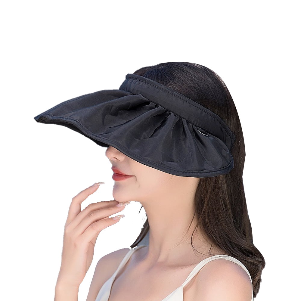 Sun Visors Foldable Sun Hats for Women with Wide Brim Summer Packable ...