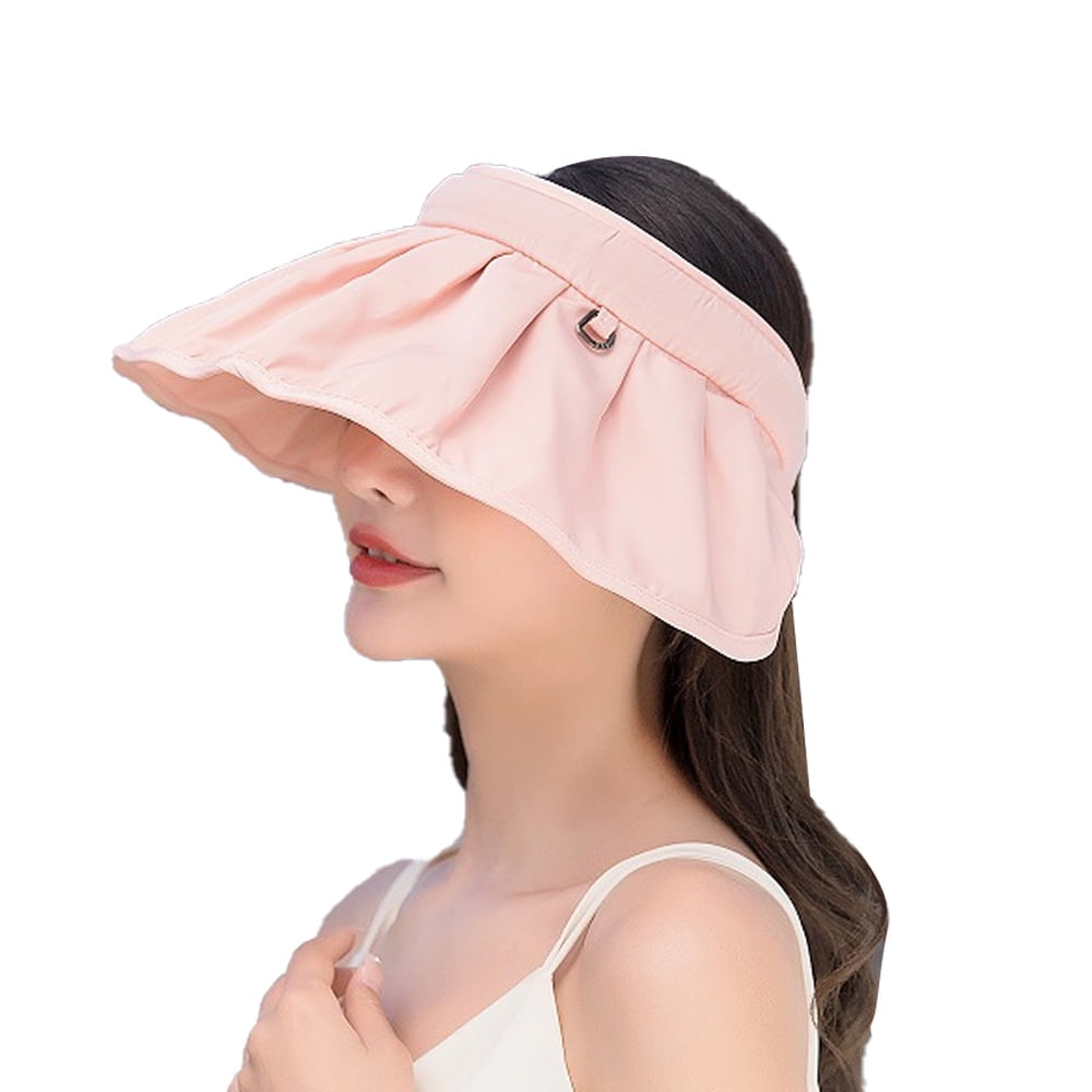 Sun Visors Foldable Sun Hats for Women with Wide Brim Summer Packable ...