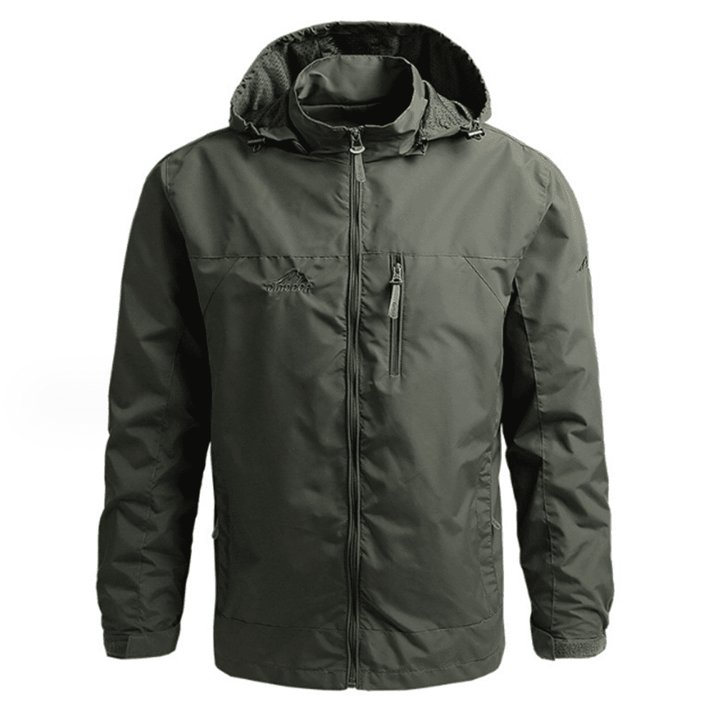 Sun Will Men's Hooded Waterproof Jacket Lightweight Windbreaker Outdoor ...