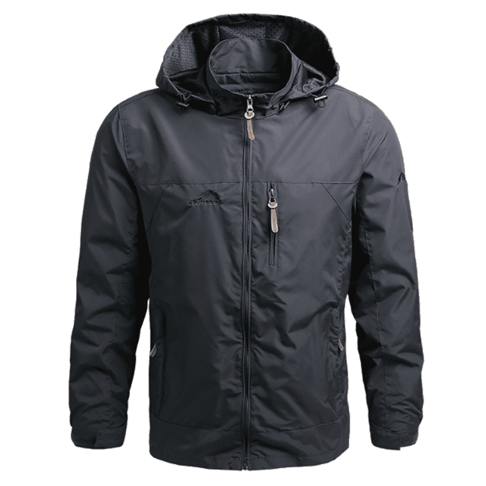 Sun Will Men's Hooded Waterproof Jacket Lightweight Windbreaker Outdoor Zip Up Coats Gray S-5XL ...