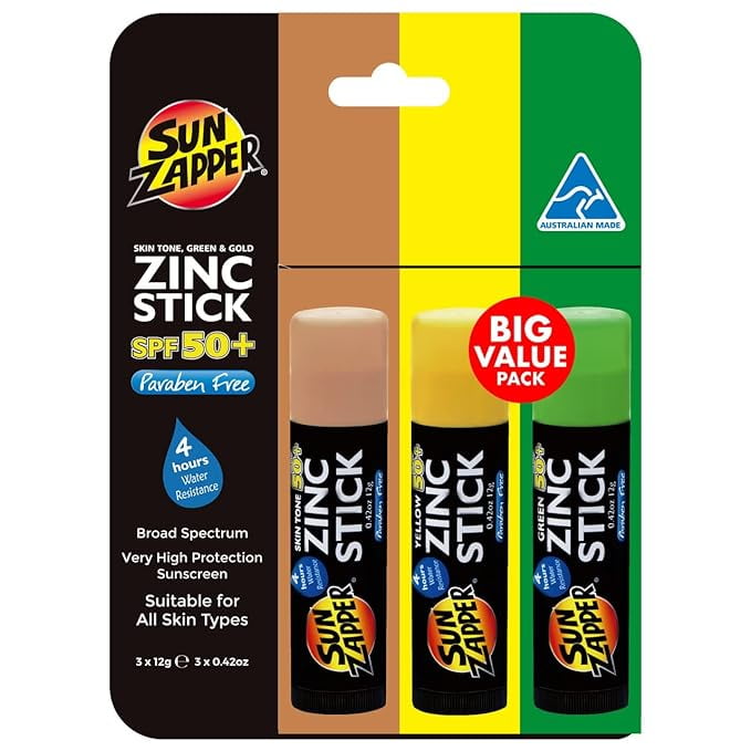 Sun Zapper Zinc Oxide Sunscreen - Skin Tone, Green & Gold - SPF 50 ...