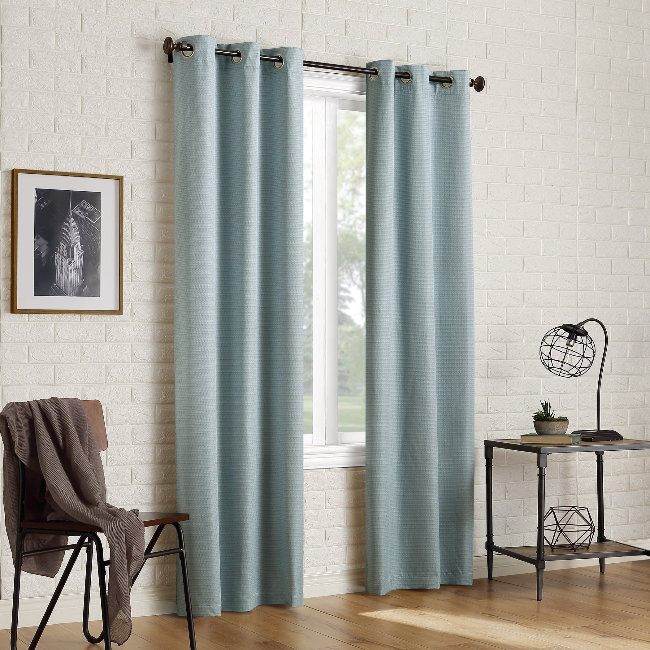 Sun Zero 2-pack Arlo Textured Thermal Insulated Grommet Curtain Panel ...