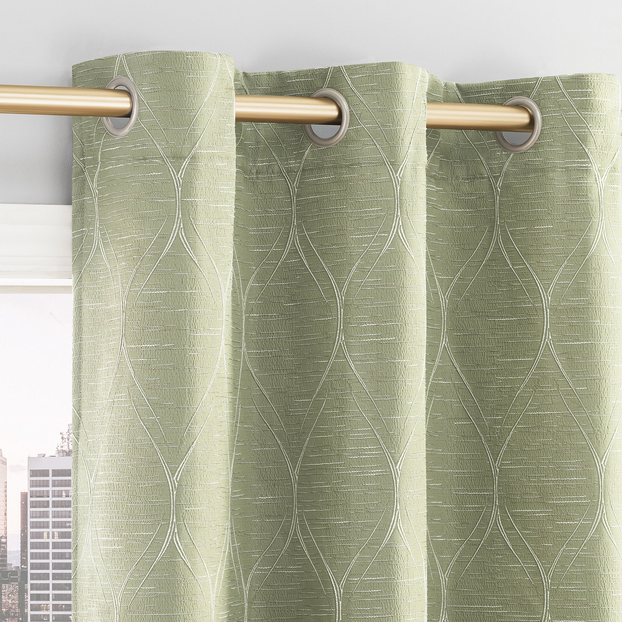 Sun Zero Alaster Geometric Ogee 100% Blackout Grommet Curtain Panel, 40 ...