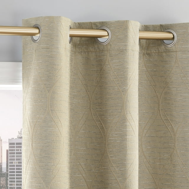 Sun Zero Alaster Geometric Ogee 100% Blackout Grommet Curtain Panel, 40 ...