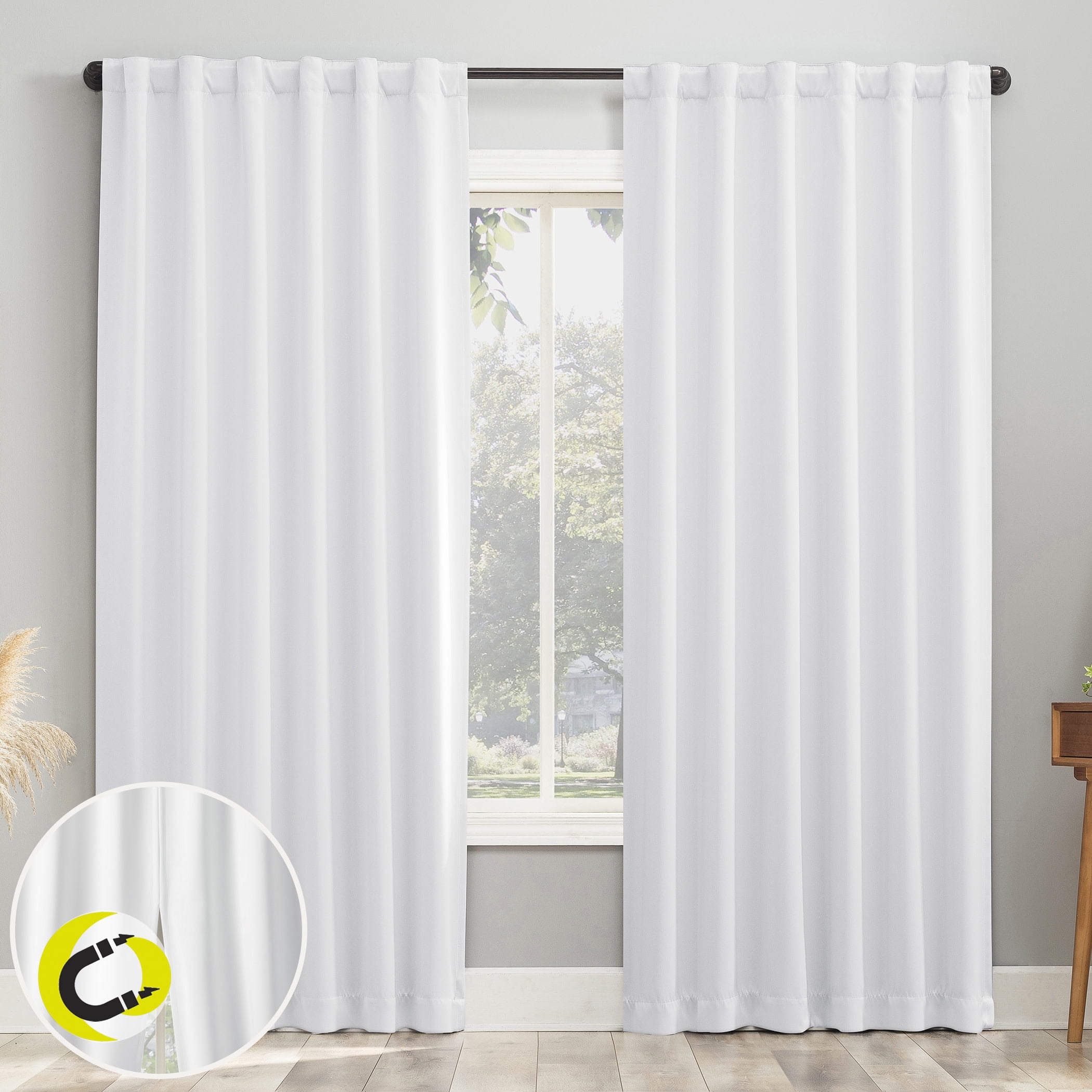 Free Shipping! Sun Zero Aria 100% Blackout Magnetic Closure Curtain ...
