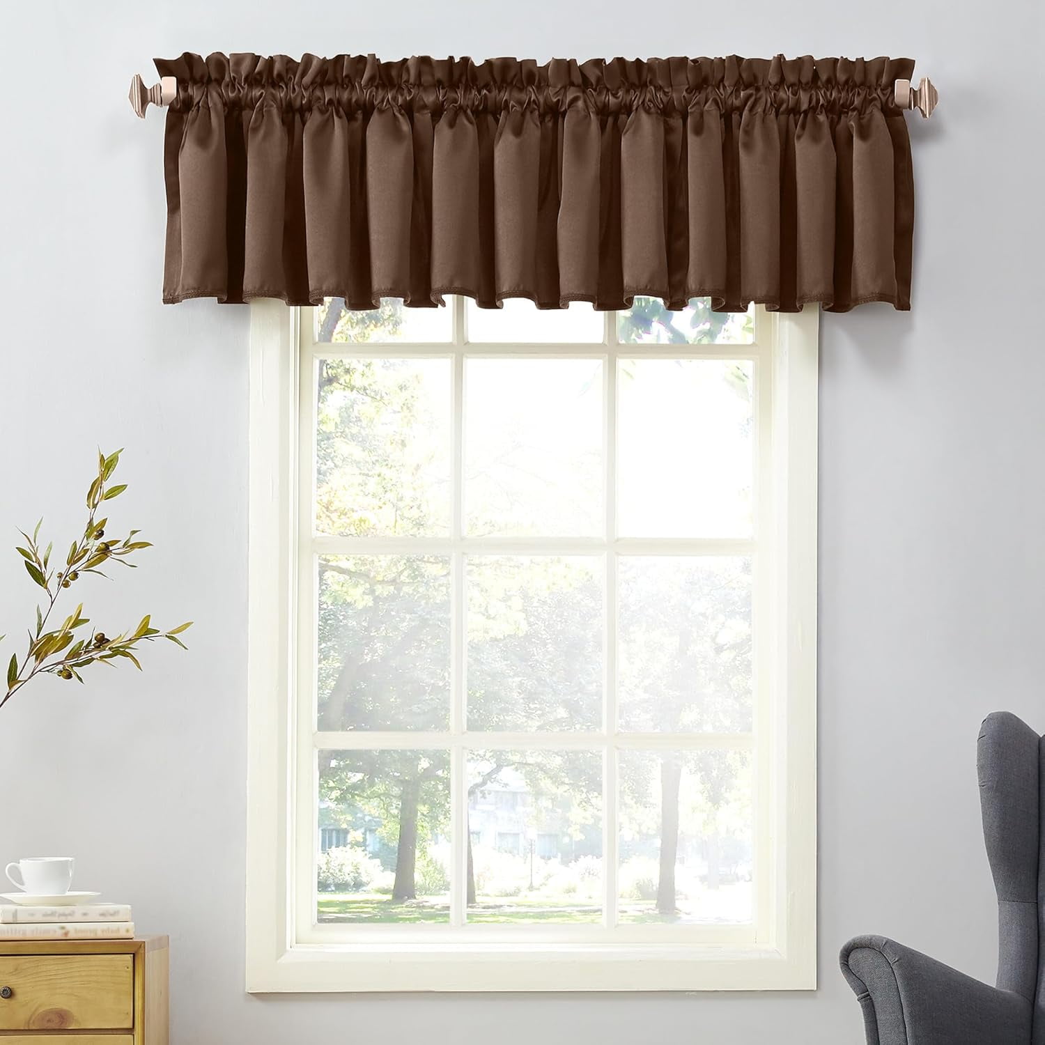 Sun Zero Barrow Energy Efficient Rod Pocket Curtain Valance Pair ...