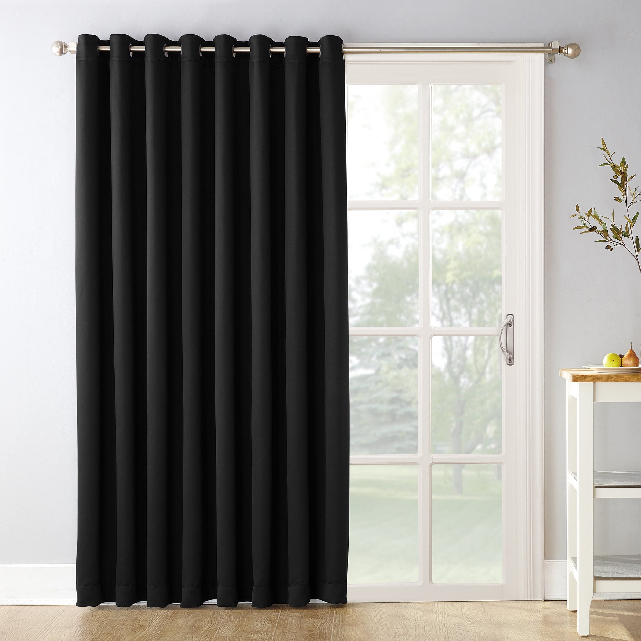 Sun Zero Conrad Extra-Wide Blackout Sliding Patio Door Curtain Panel ...
