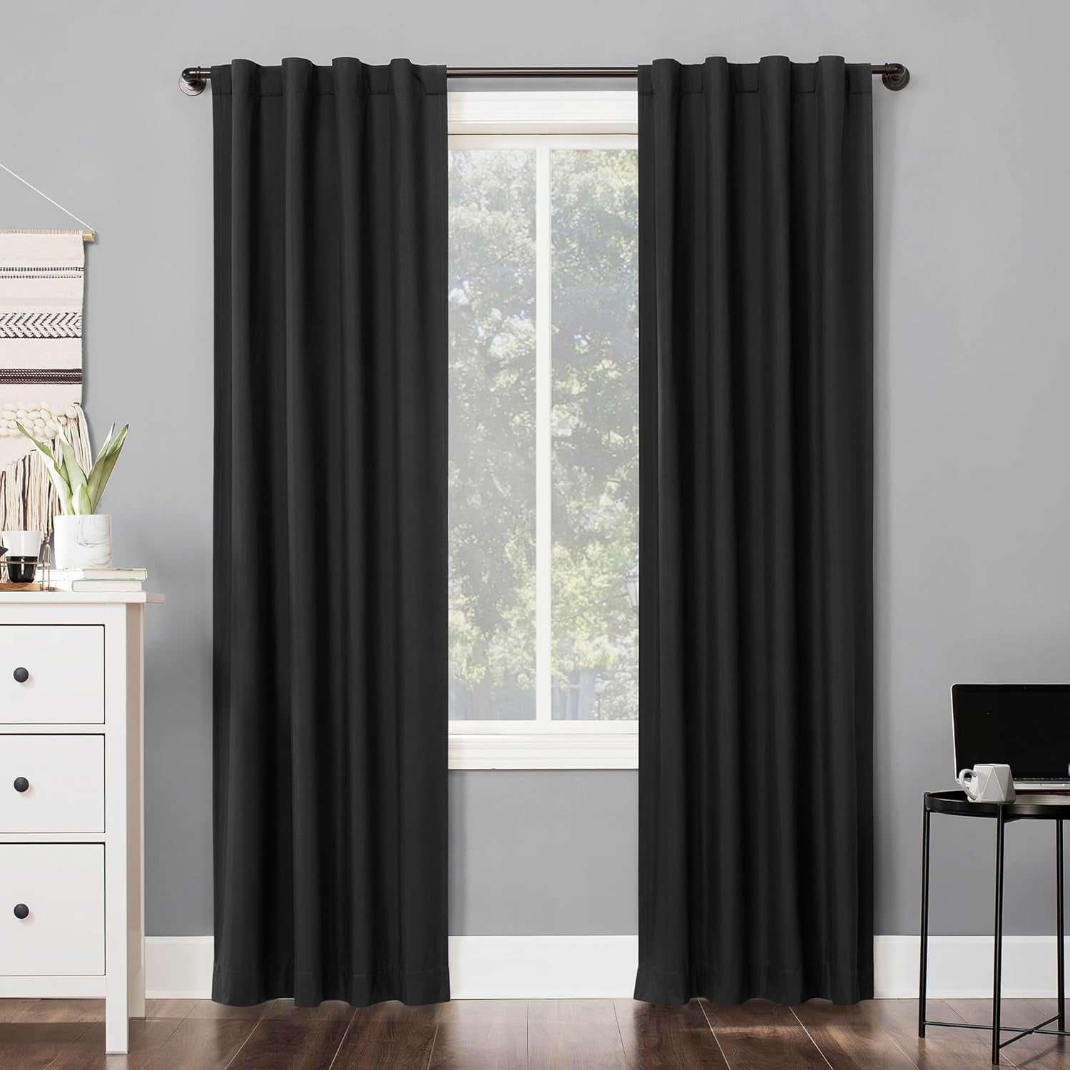 Sun Zero Cyrus 2-Pack Thermal Total Blackout Back Tab Curtain Panel Pair - Walmart.com