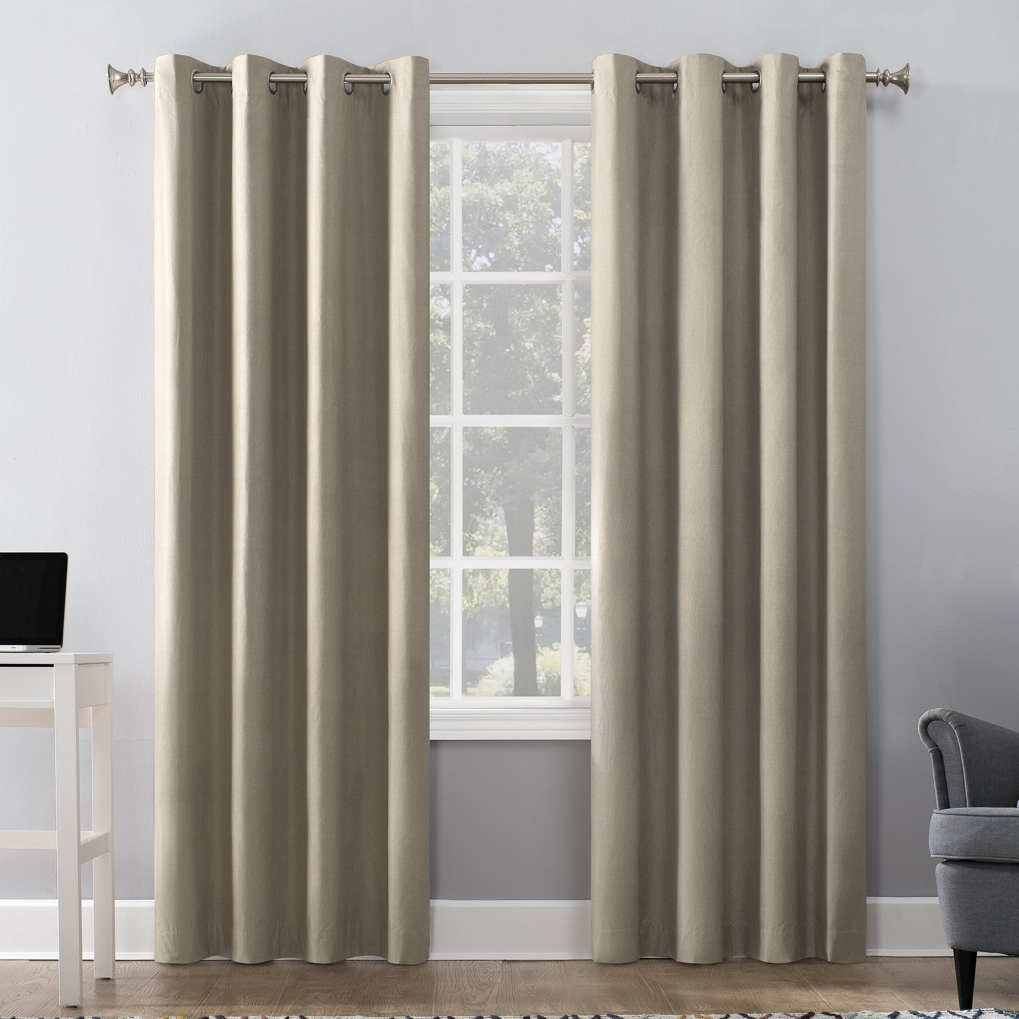 Sun Zero Duran Thermal Insulated 100% Blackout Grommet Curtain Panel ...