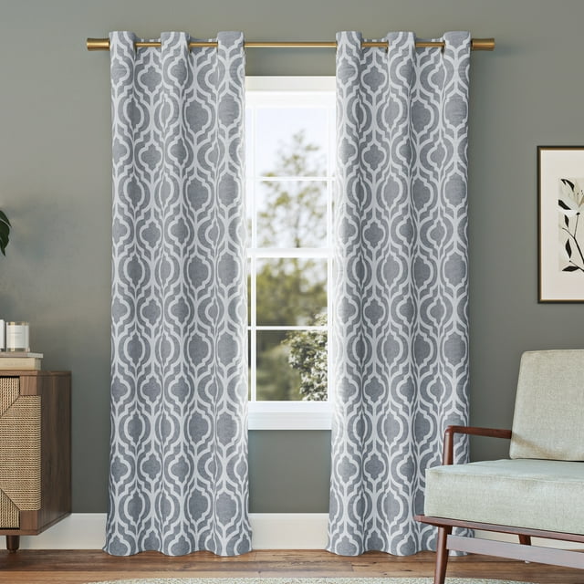 Sun Zero Eldon Trellis Print Blackout Grommet Curtain Panel, 40"X63 ...
