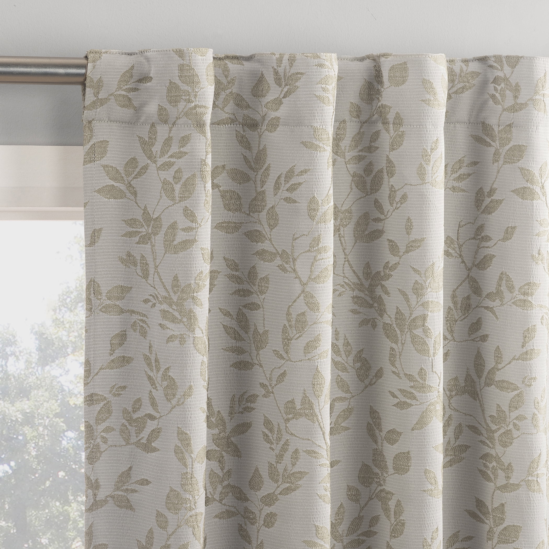 Sun Zero Estelle 2-pack Foliage Woven Jacquard 100% Blackout Back Tab ...