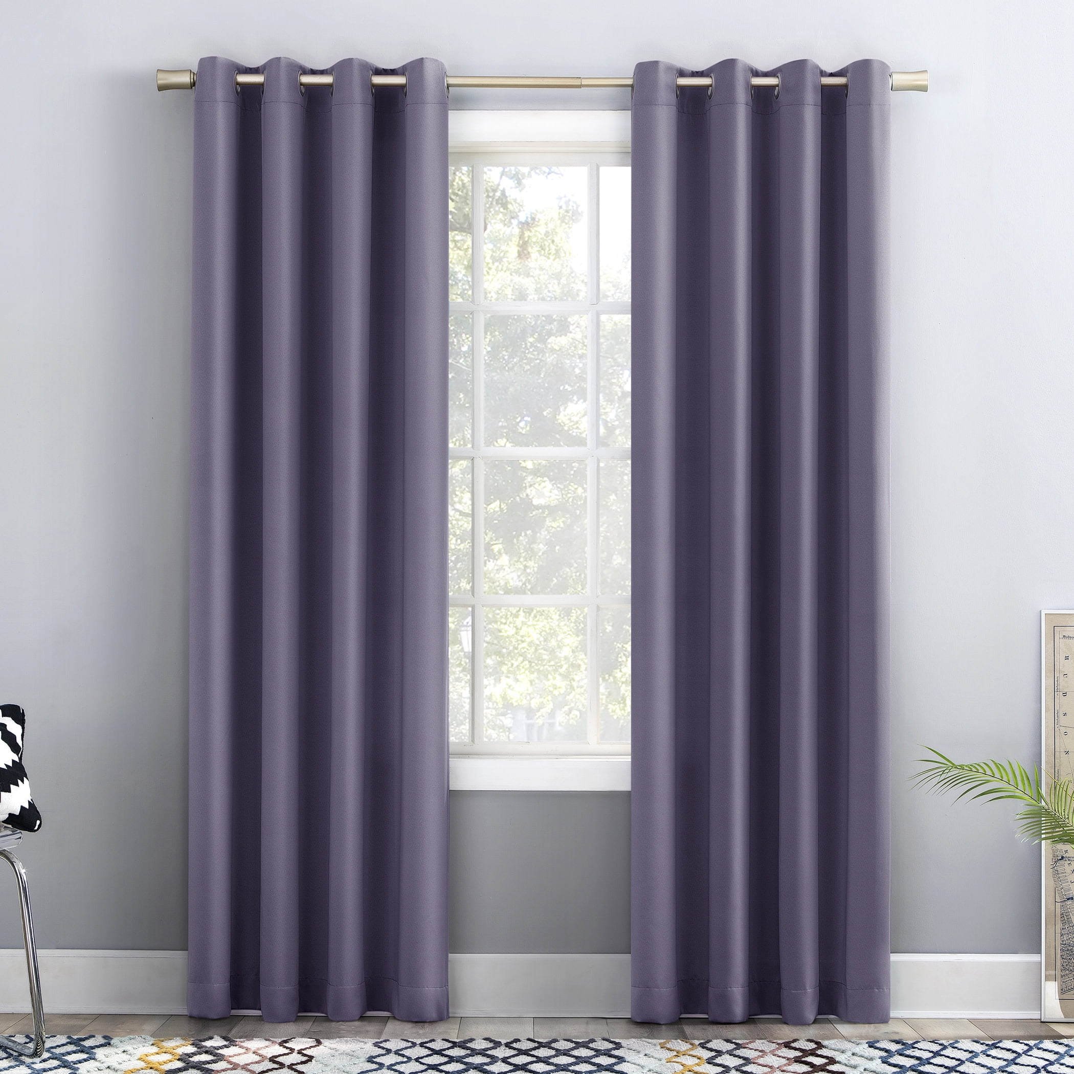 Sun Zero Gramercy Room Darkening Grommet Curtain Panel 54x84