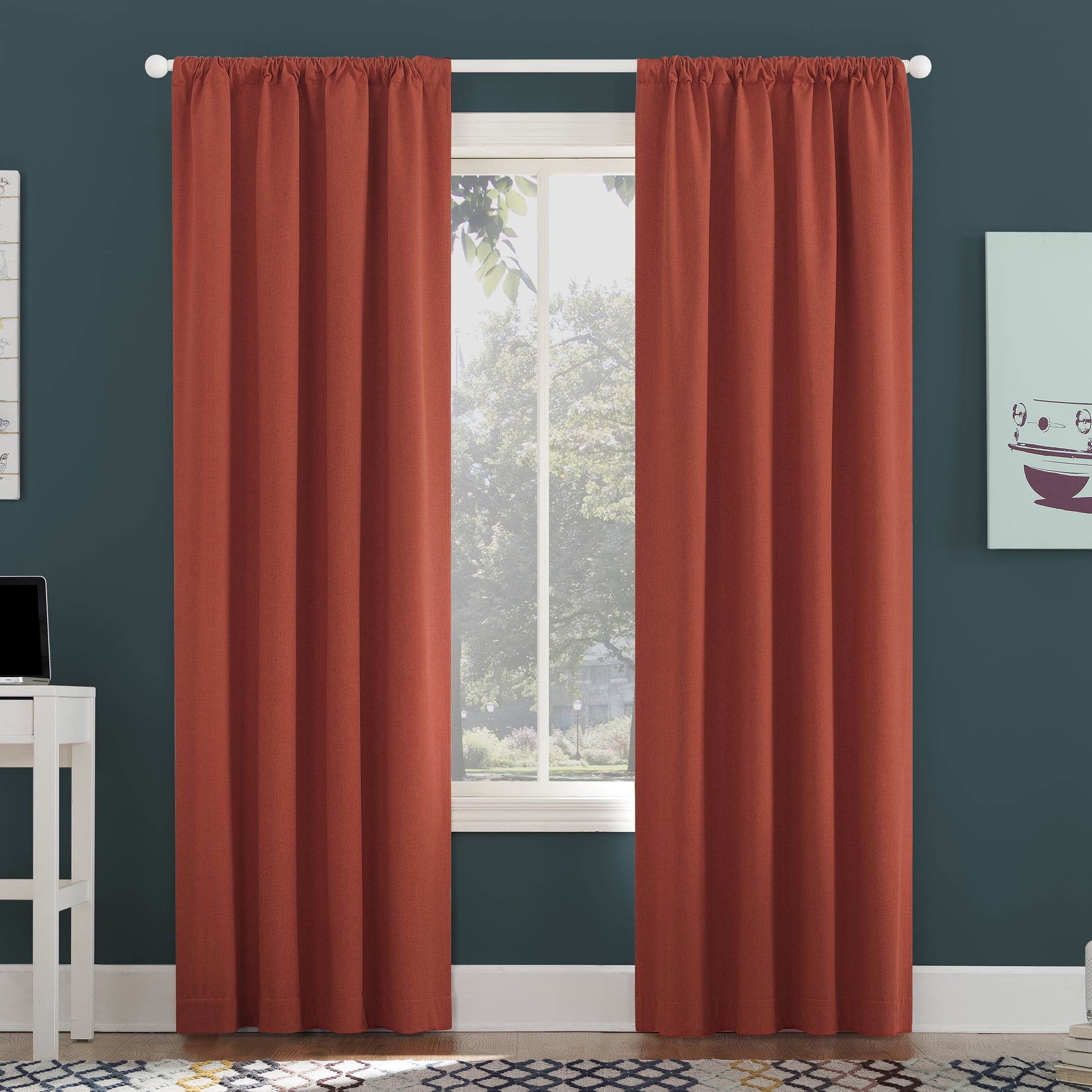 Sun Zero Jules 100% Blackout Rod Pocket 40" x 63" Single Curtain Panel ...