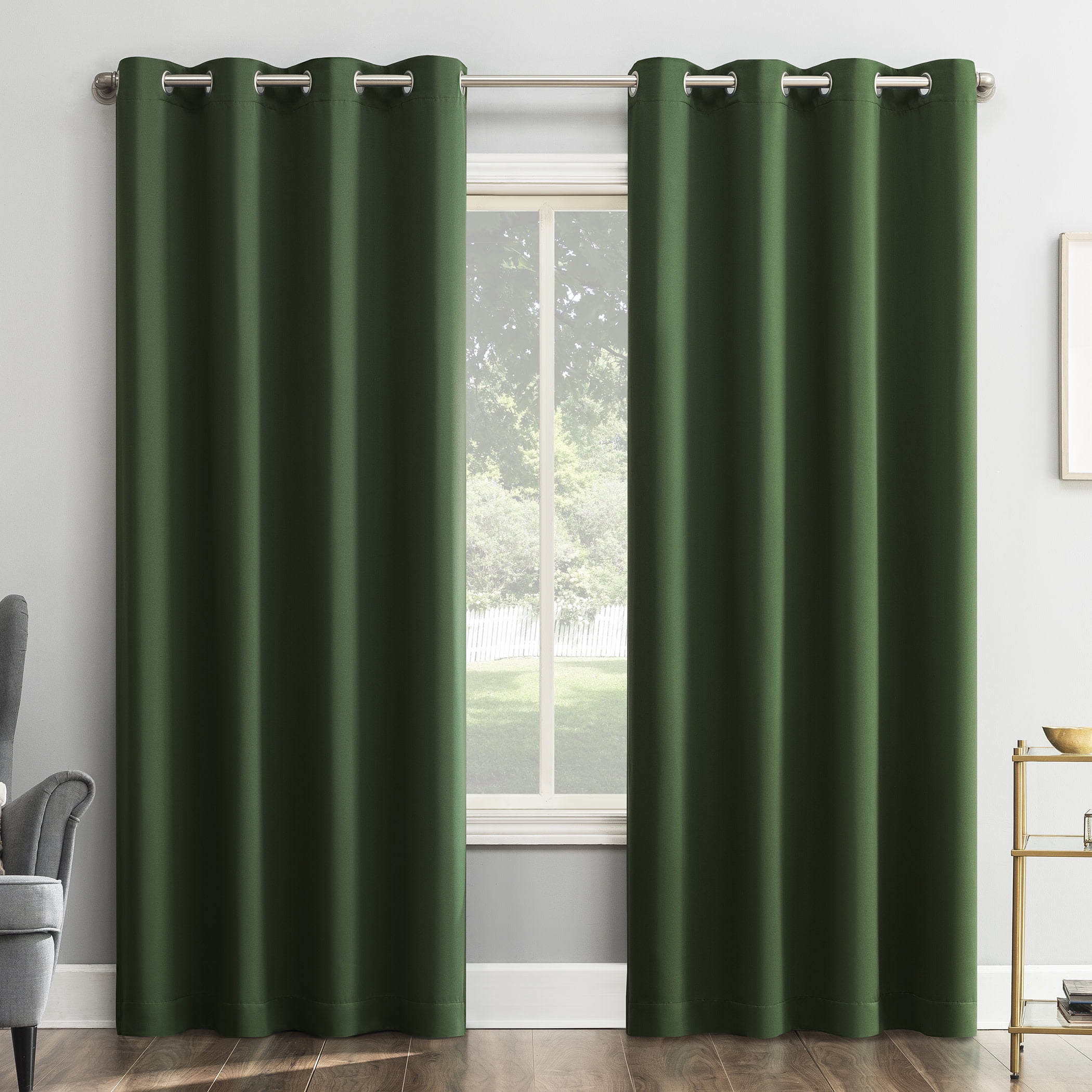 Sun Zero Nolan Blackout Thermal Insulated Curtain Panel 54x84 Evergreen ...