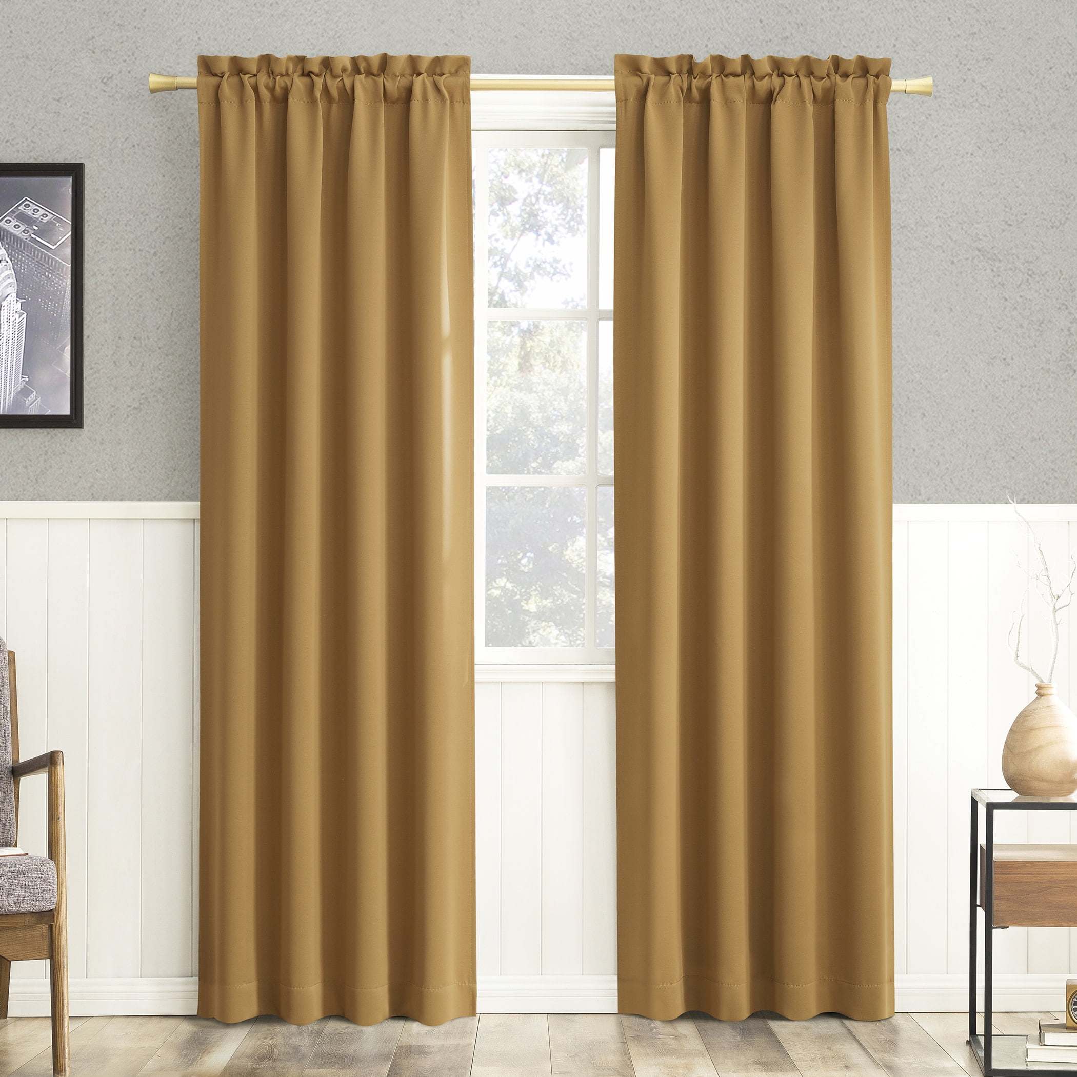 Sun Zero Nolan 1-Piece Energy Saving Blackout Rod Pocket Curtain Panel ...
