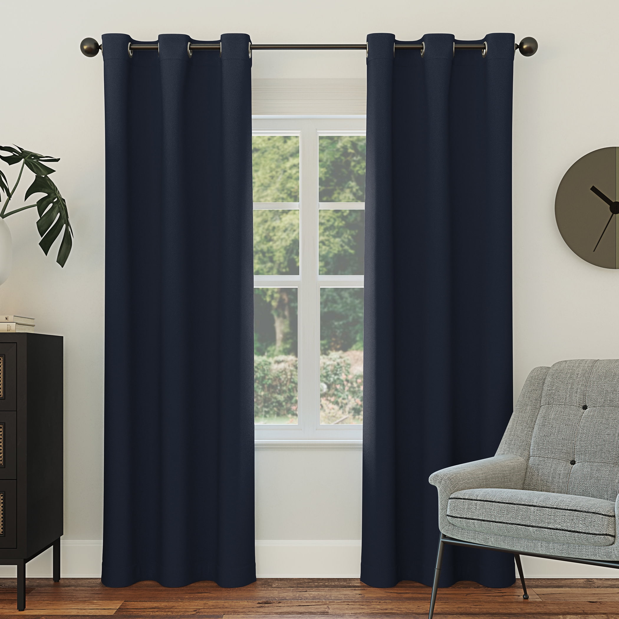 Sun Zero Nolan 2-pack Energy Saving Blackout Grommet Curtain Panel Pair ...