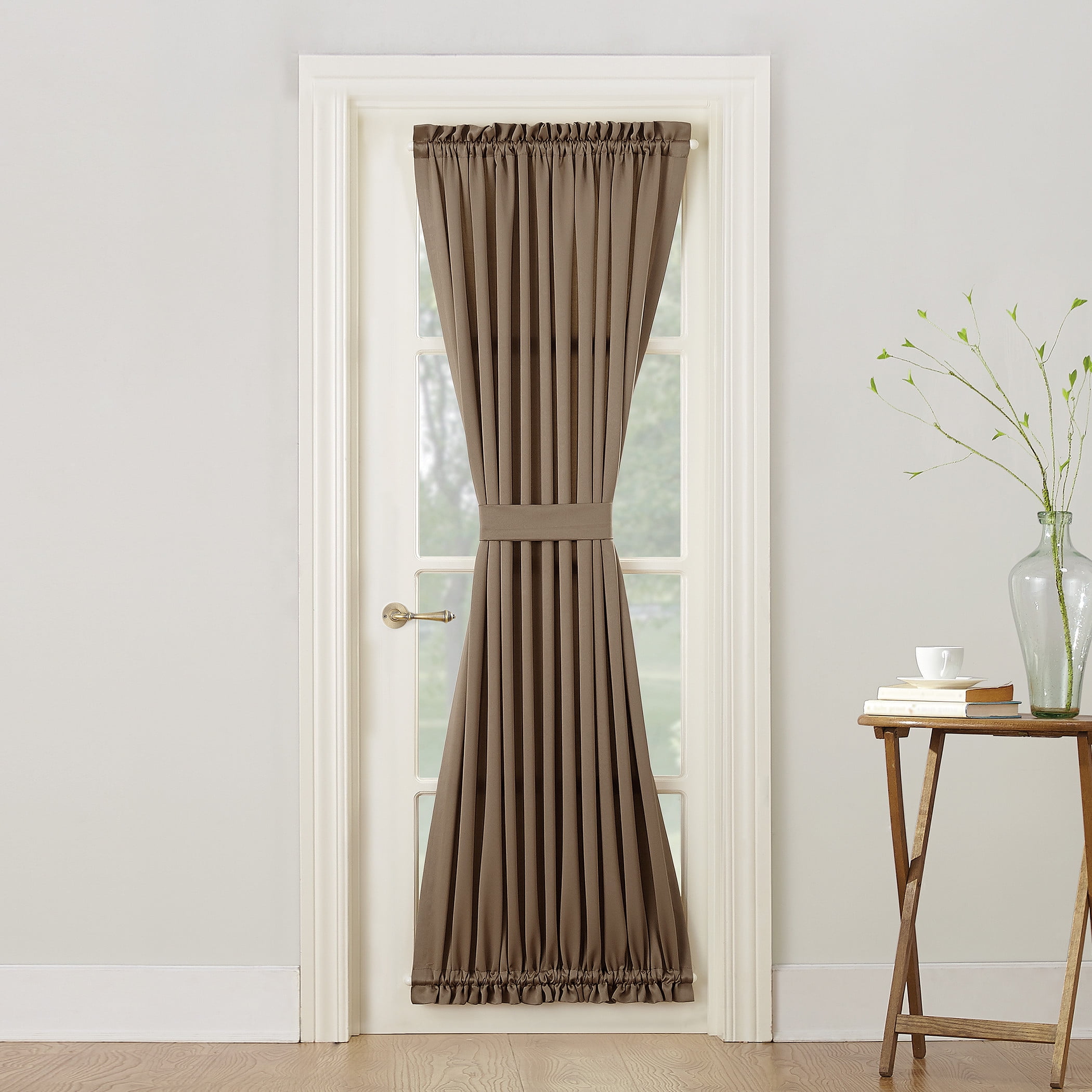 Sun Zero Solid Print Rod Pocket Room Darkening Curtain Panel, 54.0" x ...