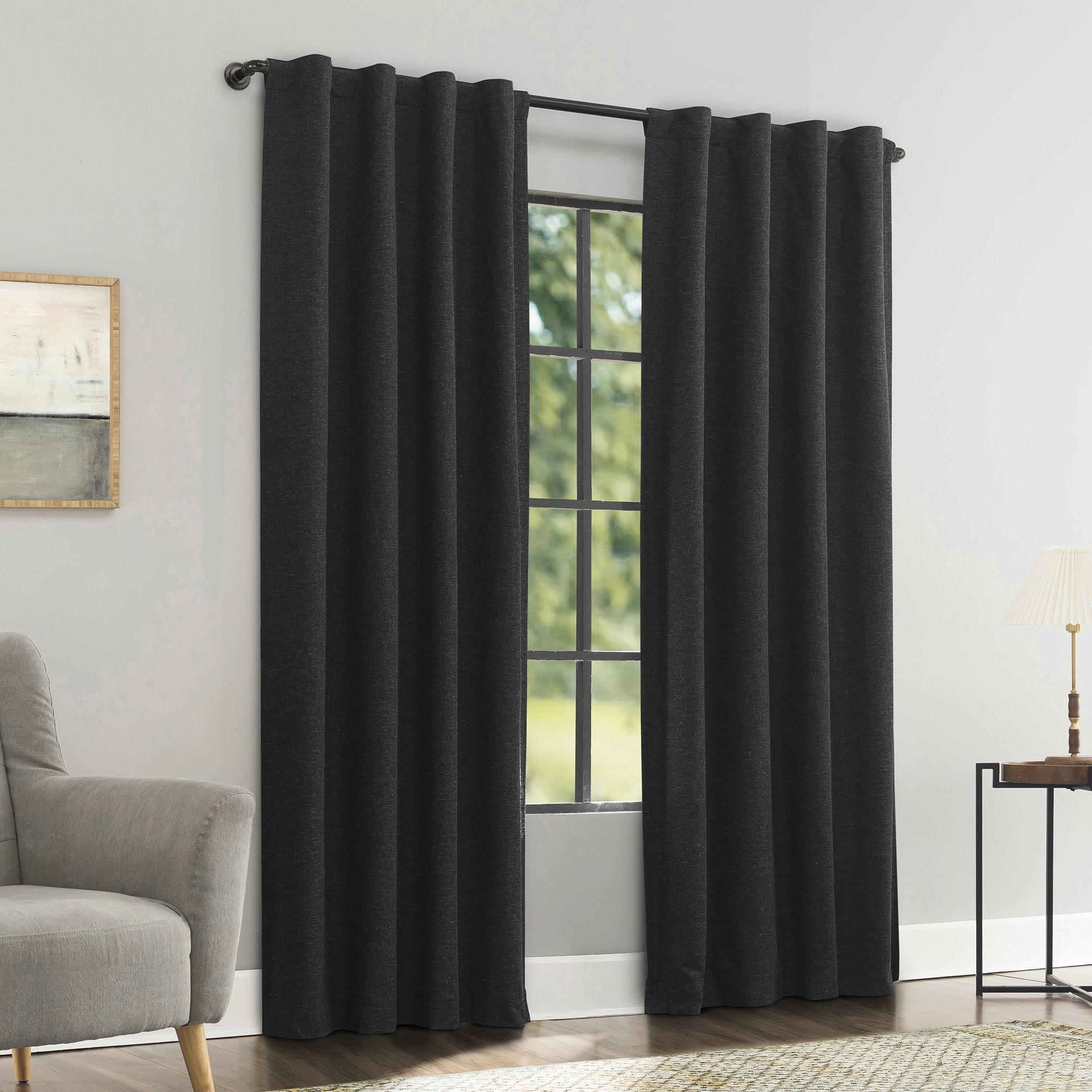 Sun Zero Treviso Linen Blend Magnetic Closure 100% Blackout Back Tab ...