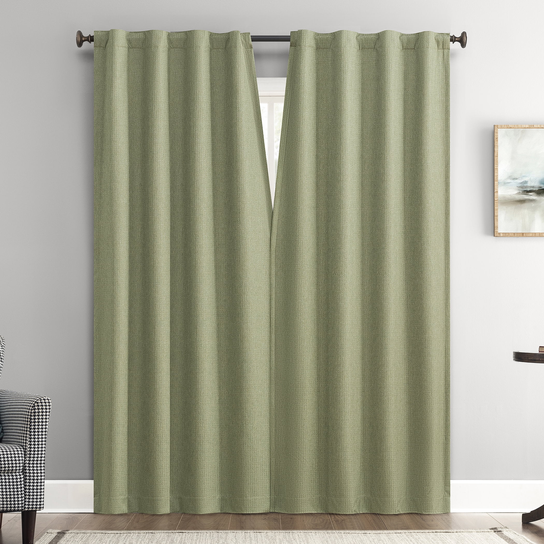 Sun Zero Vance 2-Piece Magnetic Closure 100% Blackout Back Tab Curtain ...