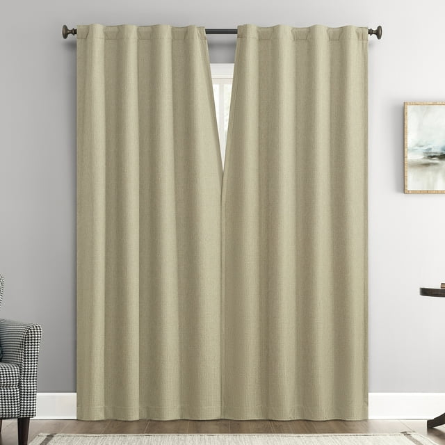 Sun Zero Vance 2-Piece Magnetic Closure 100% Blackout Back Tab Curtain ...