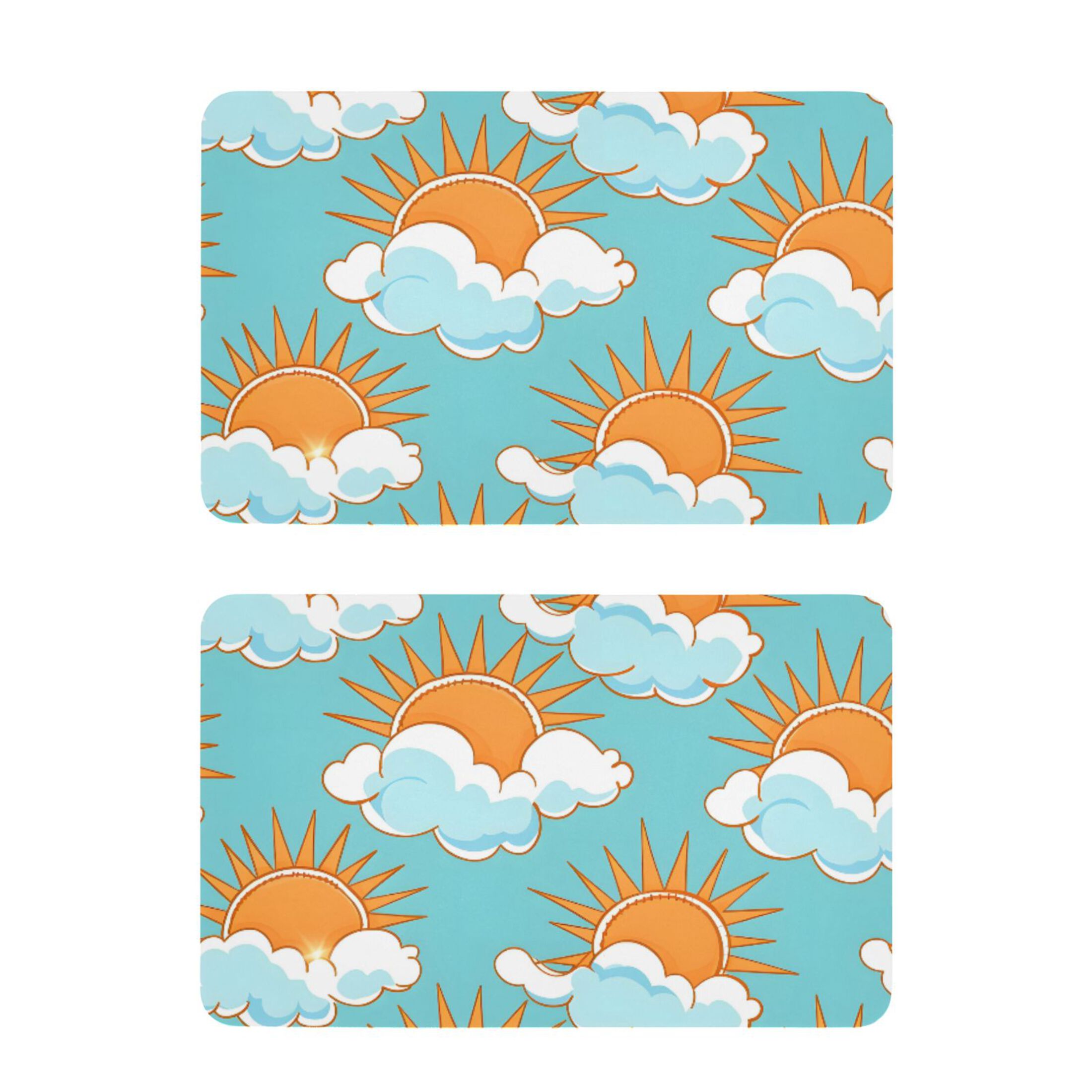 Sun and Cloud Refrigerator Magnet Stickers Square Fridge Magnetic for ...