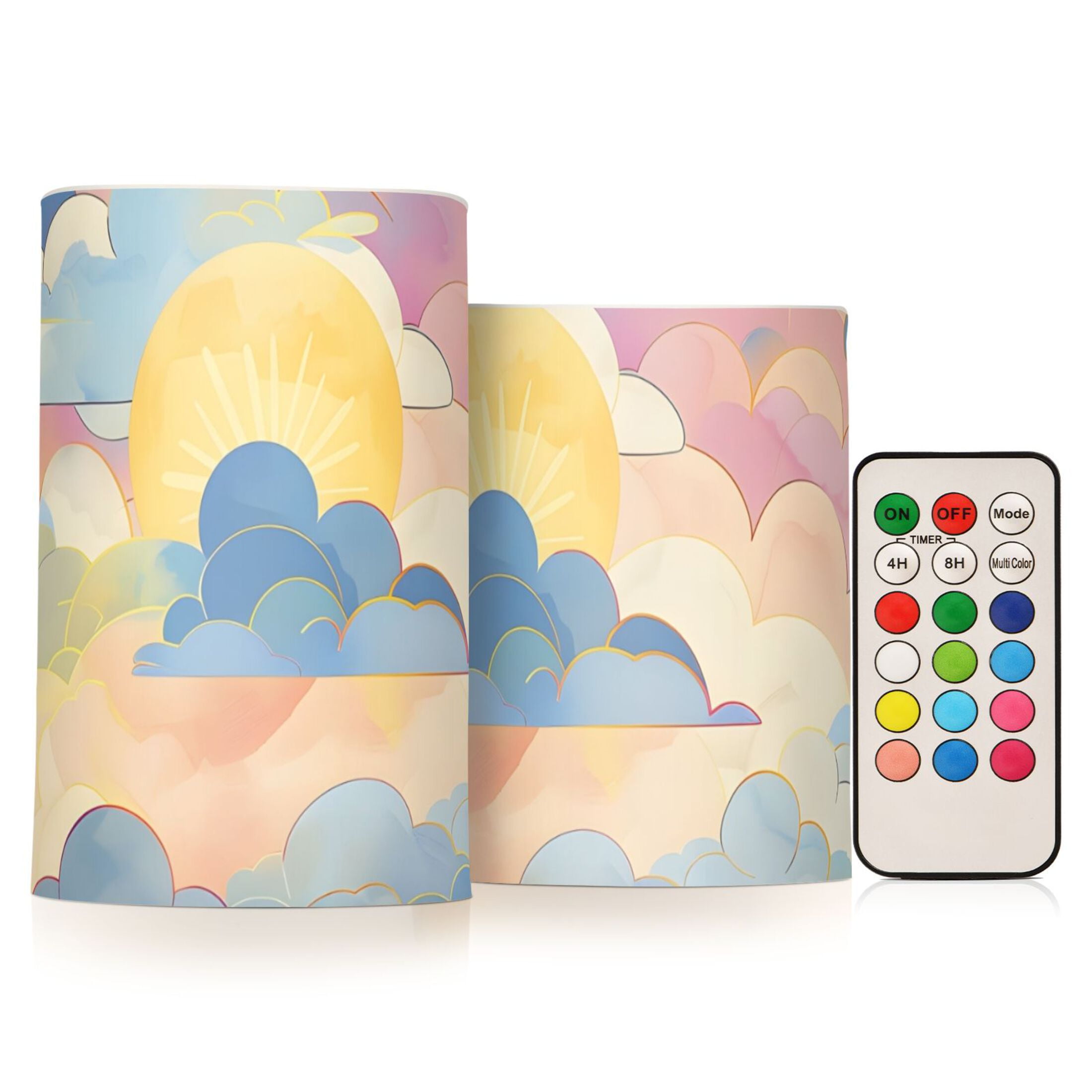 Sun and Colorful Clouds Flickering Flameless Candles LED Tealight ...
