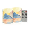 Sun and Colorful Clouds Flickering Flameless Candles with Remote Timer ...
