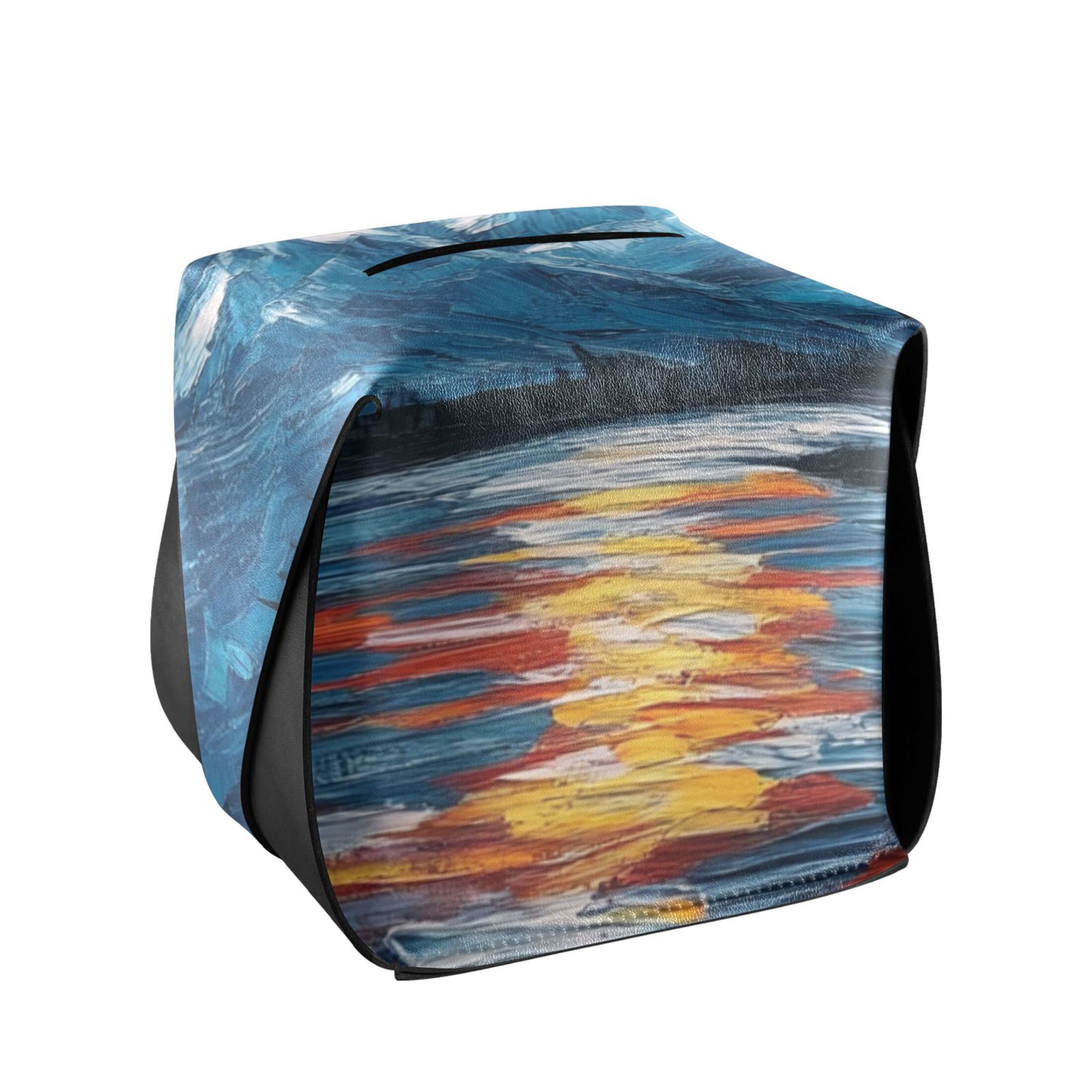 Sun and Iceberg Tissue Box Cover Leather Square Rectangle Tissue Box ...