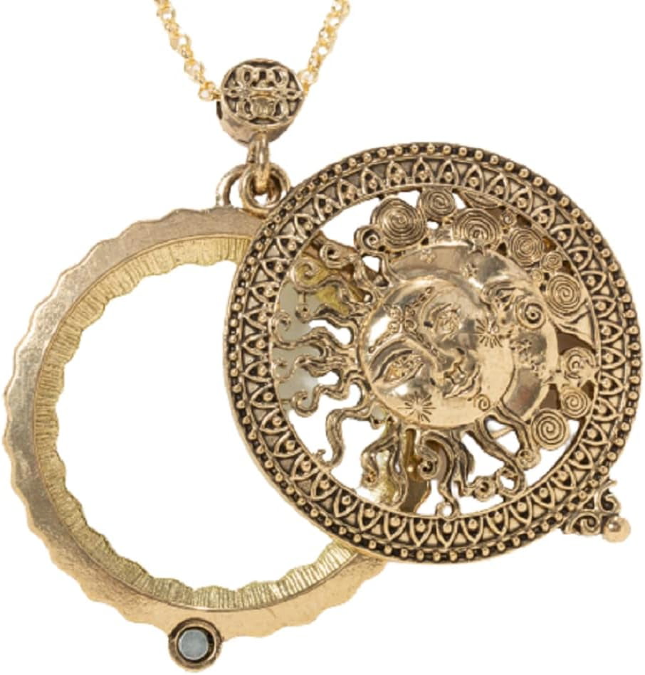 Sun and Moon 4X Magnifier Magnifying Glass Sliding Top Pendant Necklace ...