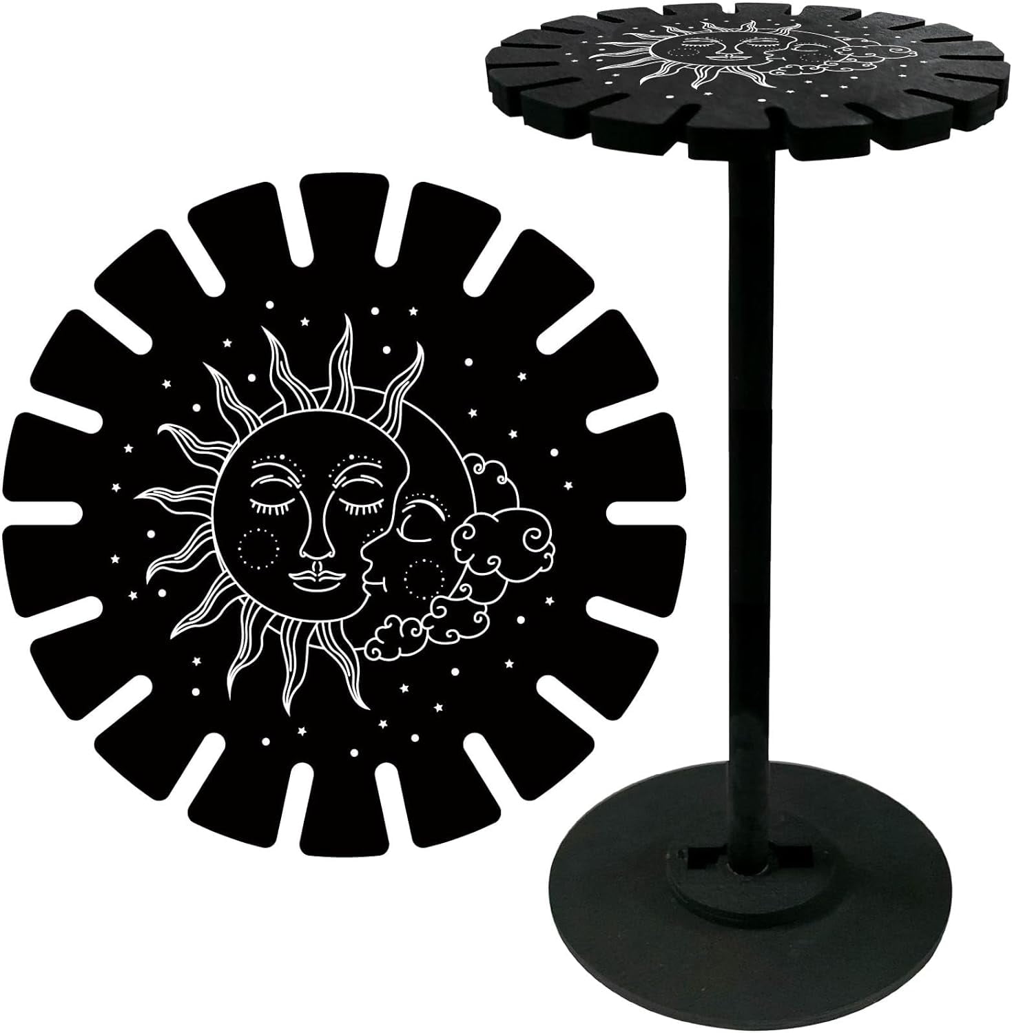 Sun and Moon Crystal Pendulum Shelf Pendant Display Holder Stand Black ...