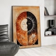 Sun and Moon Mystical Folk Art Illustration Floral Botanical Vintage ...