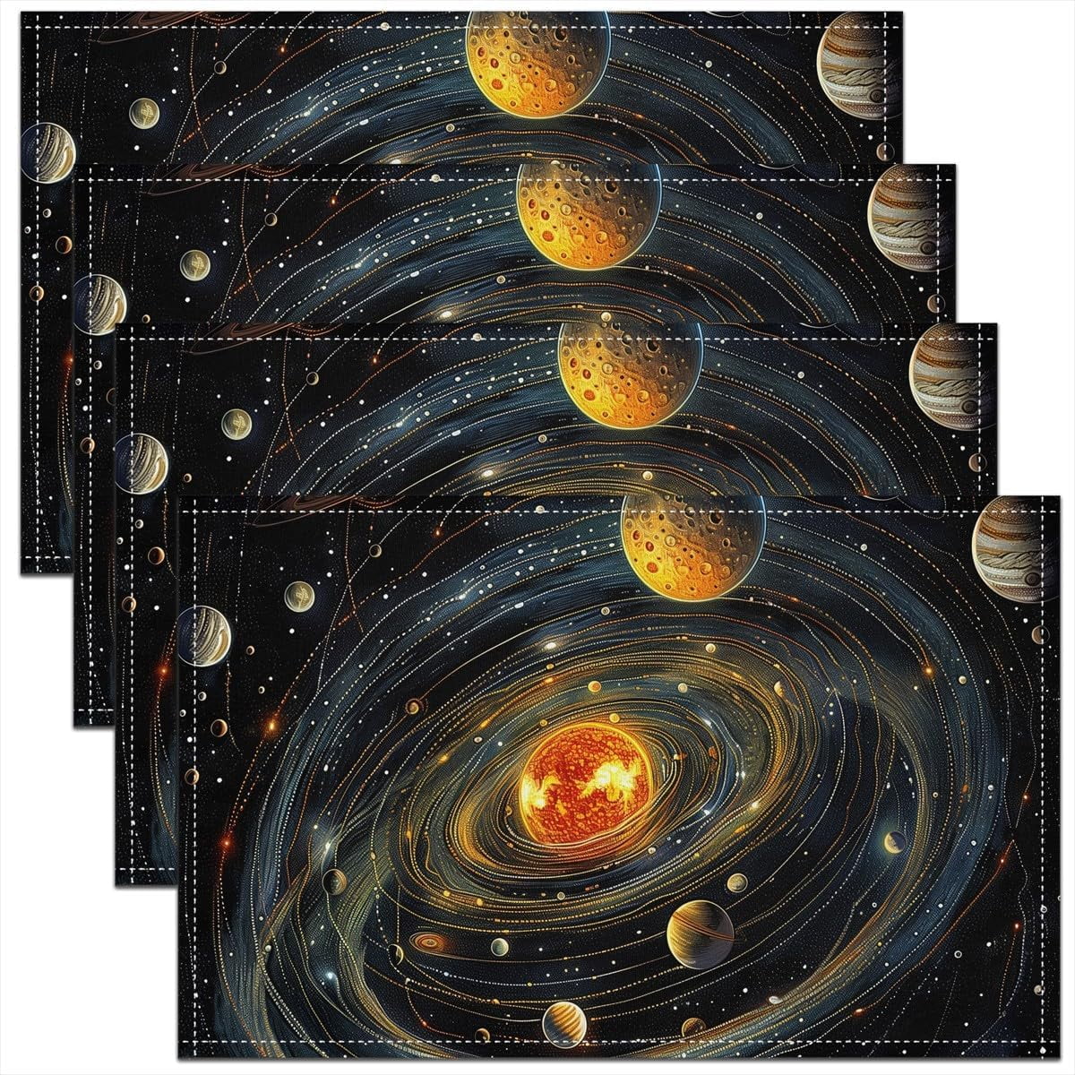 Sun and Moon Table Mat,Mysterious Starry Galaxy Placemat Girls Boys ...