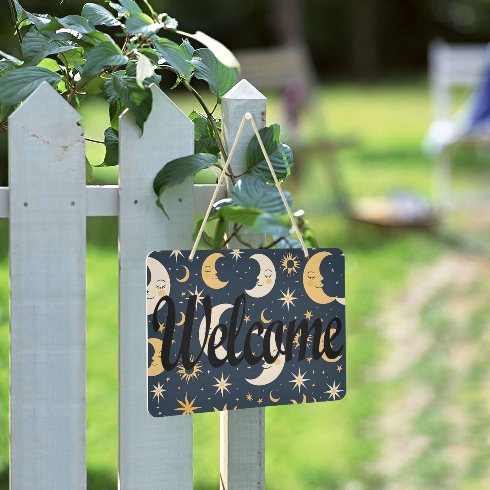 Sun and Moon and Star Welcome Sign for Front Door Porch Wreath Door ...
