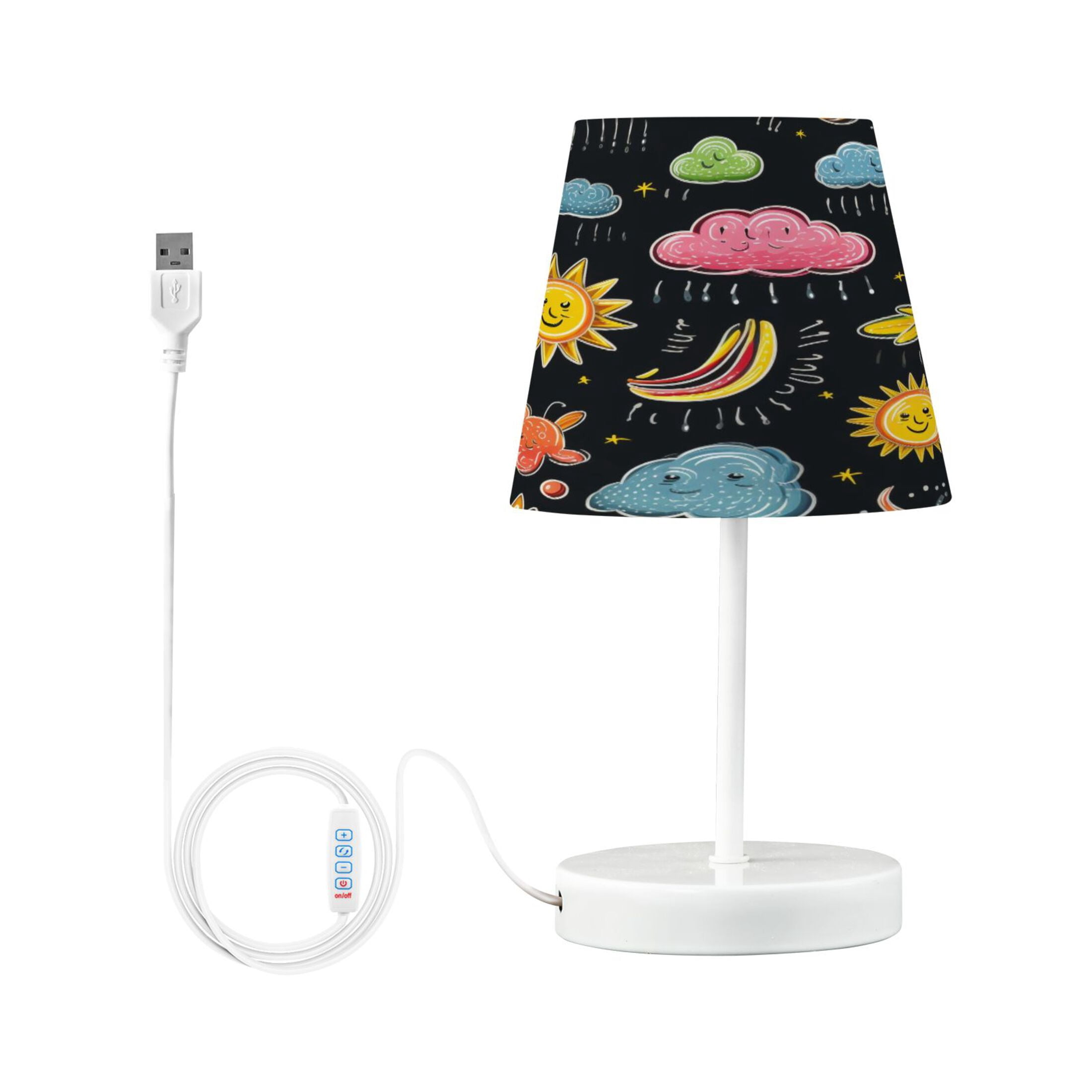 Sun and Raining Clouds Desk Lamp LED Table Nightstand Lamps with 3 ...