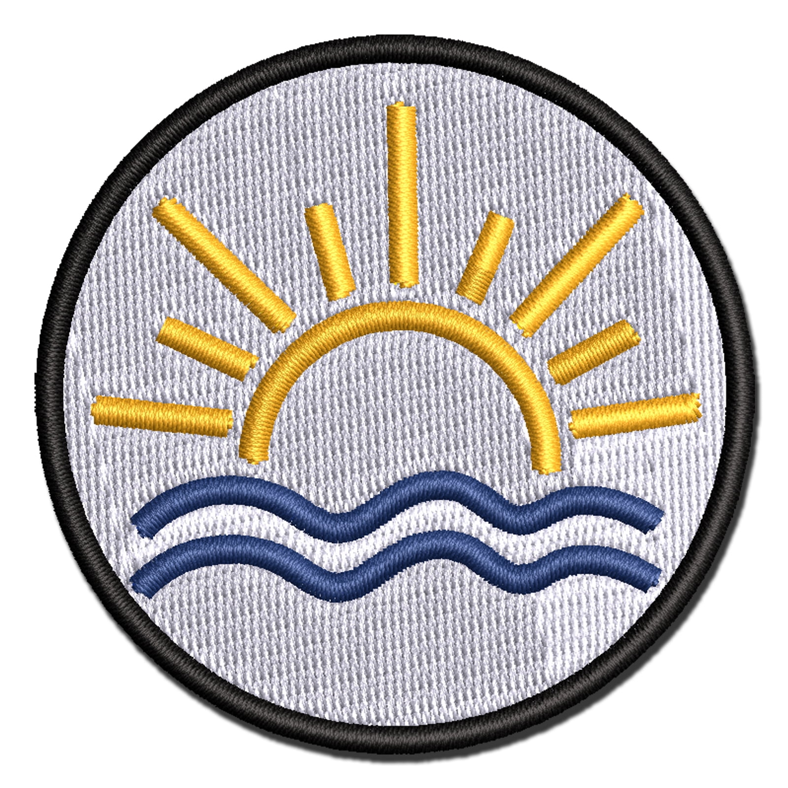 Sun and Waves Sunrise Sunset Applique Multi-Color Embroidered Iron-On ...