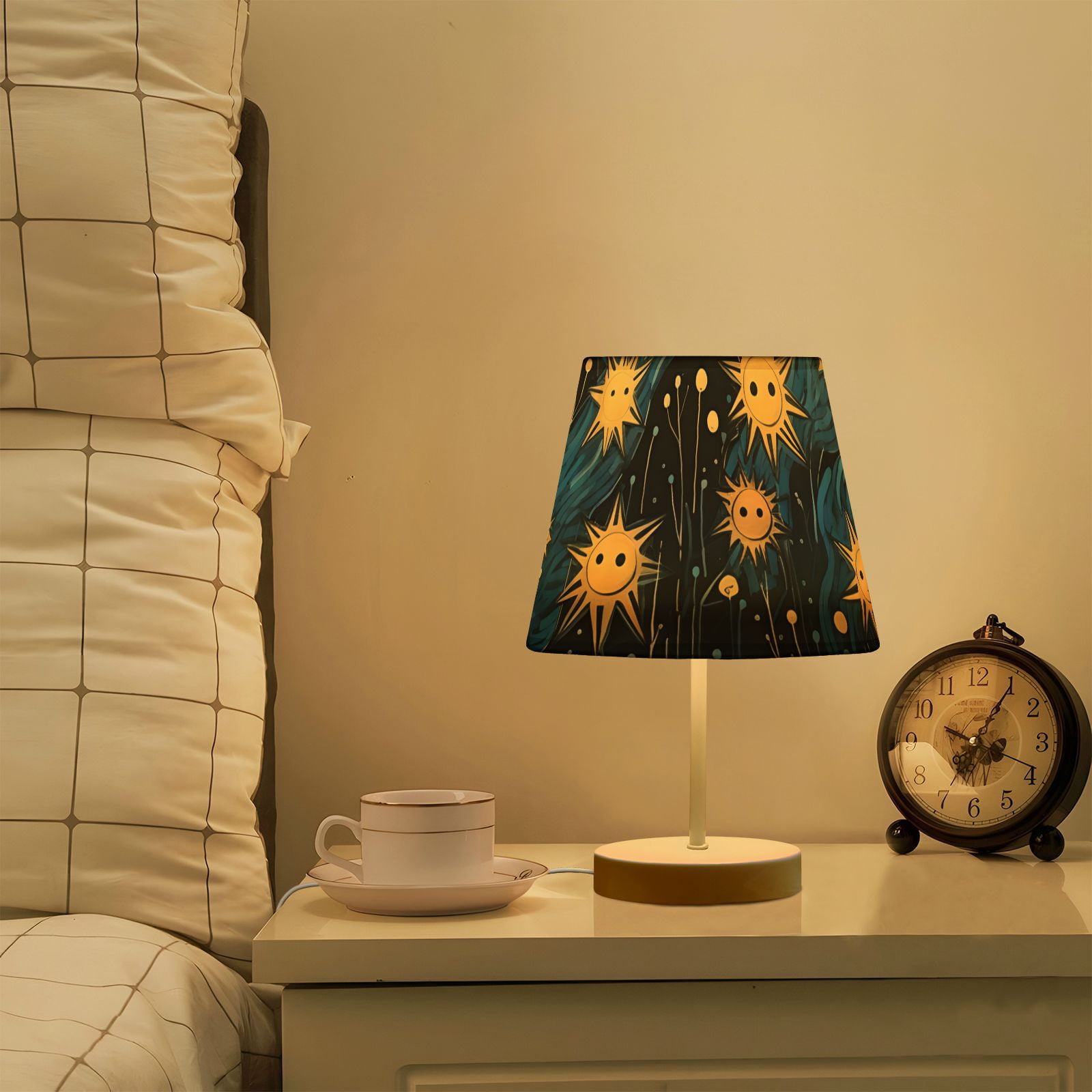 Sun in Blue and Black LED Desk Lamp Table Lamp USB Bedside Nightstand ...
