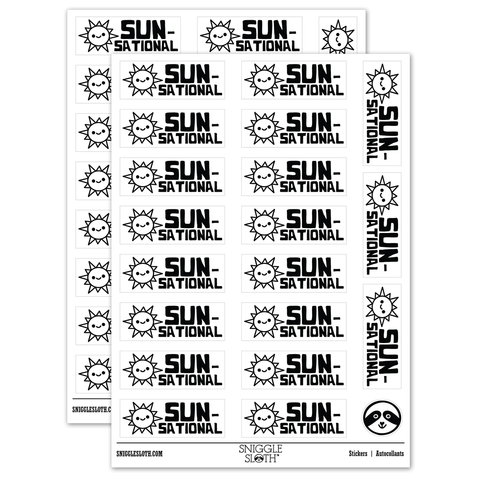 Sun-sational Sensational Teacher Student School Sticker Set - White ...