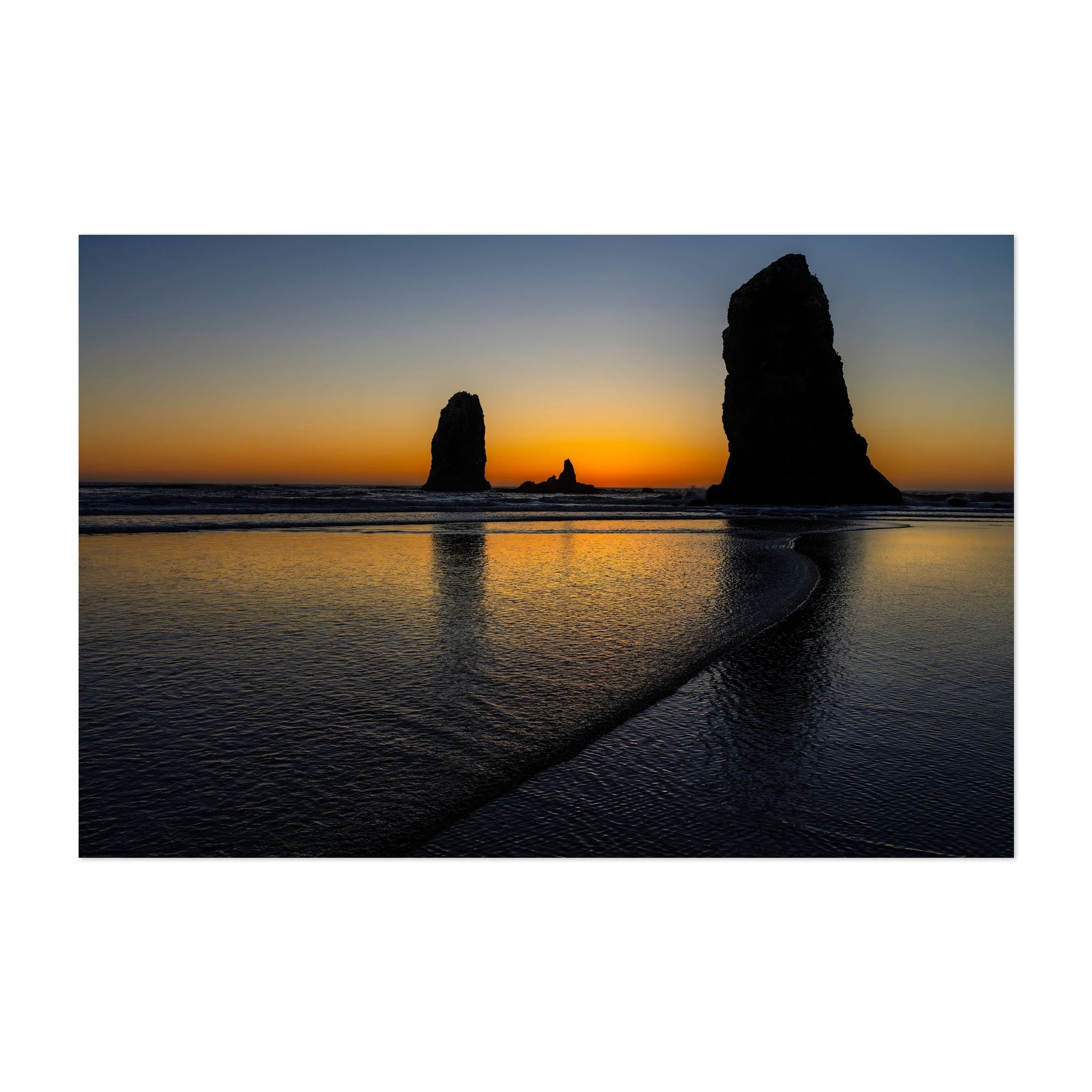 Sun sets on Sea Stacks - Cannon Beach Oregon Photography Sunset ...
