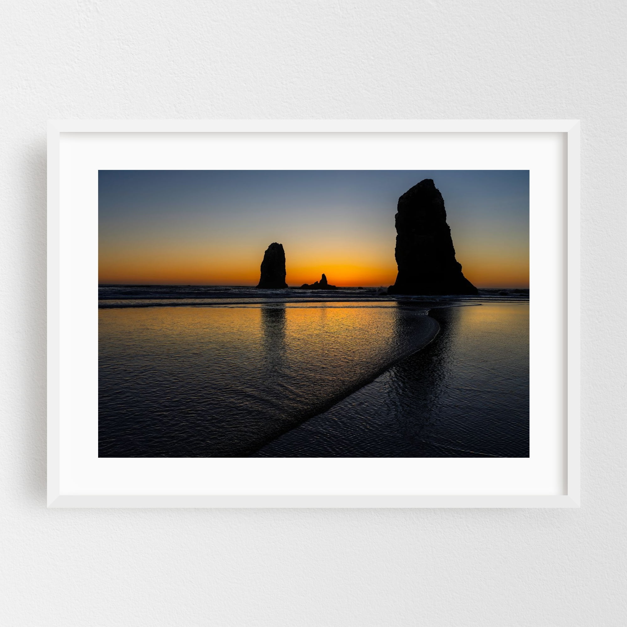 Sun sets on Sea Stacks - Cannon Beach Oregon Photography Sunset ...