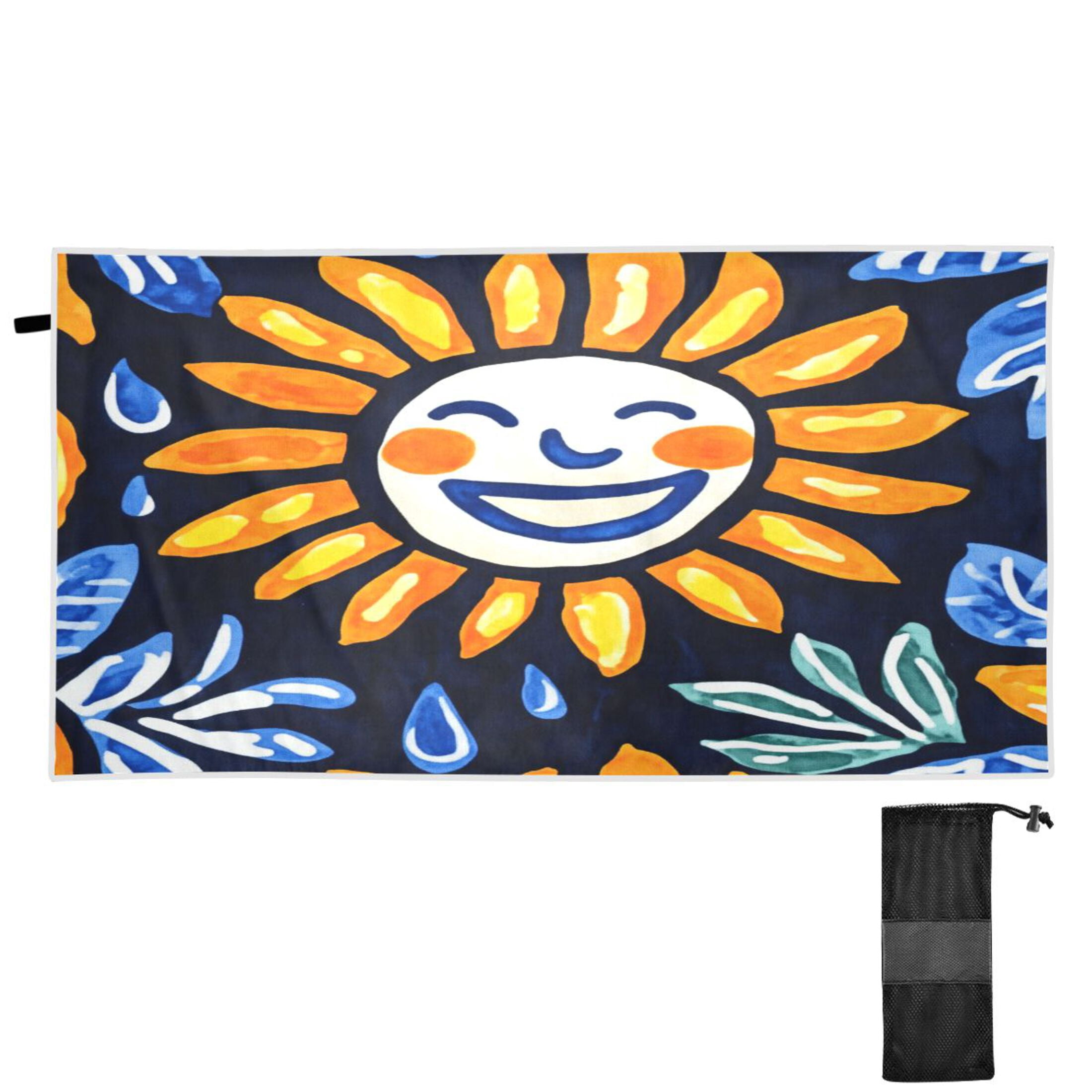 Sun with Rays Quick Dry Sand Resistant Beach Towel 30x60in Lightweight ...