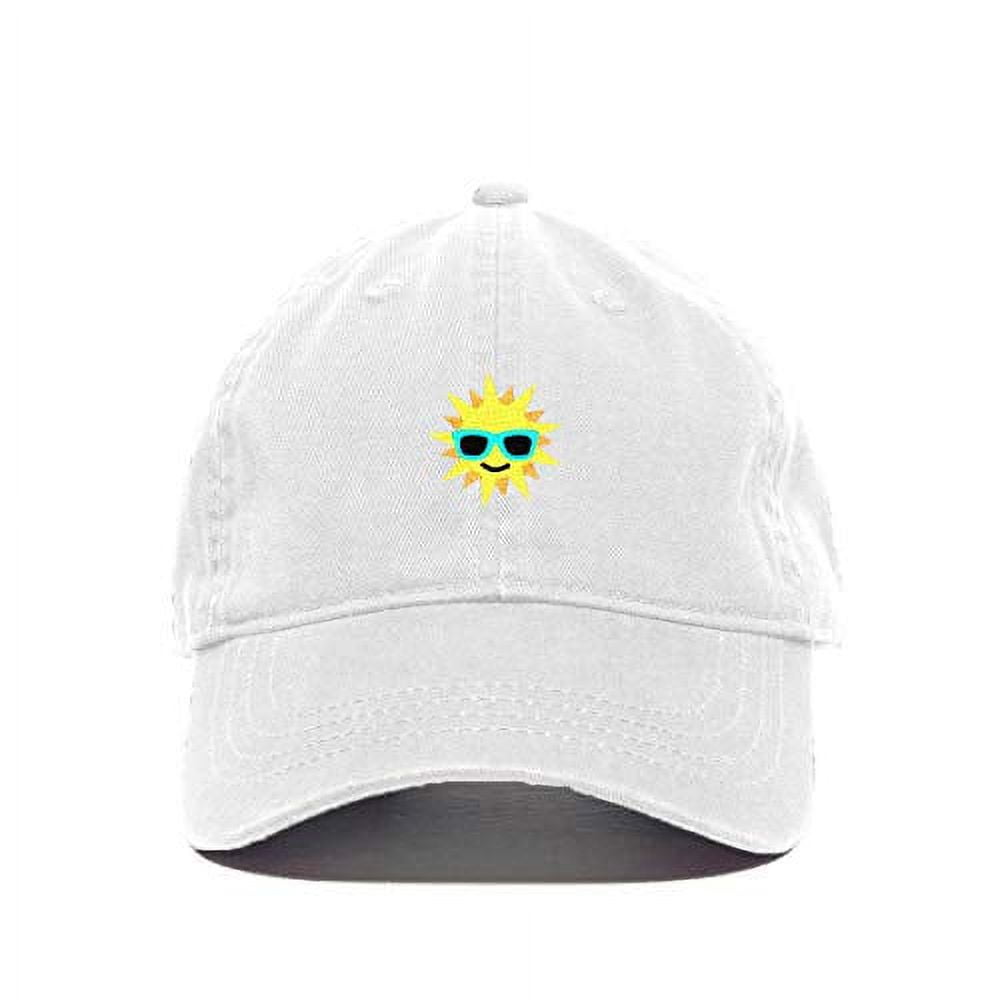 Sun with Sunglasses Baseball Cap Embroidered Cotton Adjustable Dad Hat ...