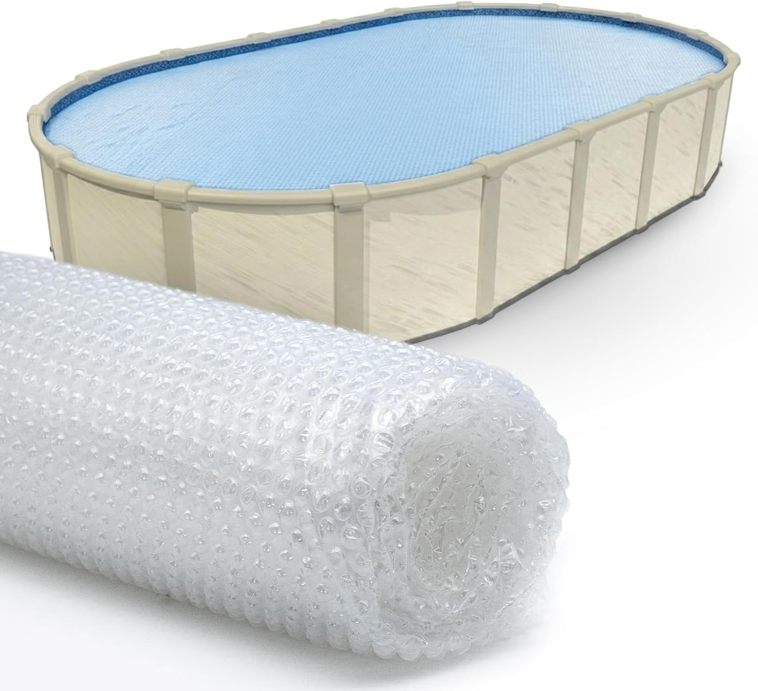 Sun2Solar Oval 1200 Series Clear Swimming Pool Solar Pool Cover, 15' x ...